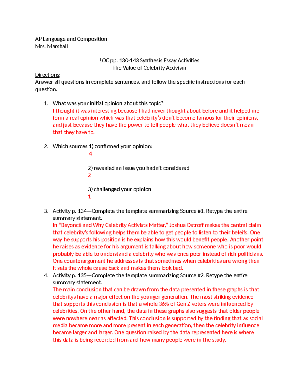 LOC Ch - good - AP Language and Composition Mrs. Marshall LOC pp. 130 ...
