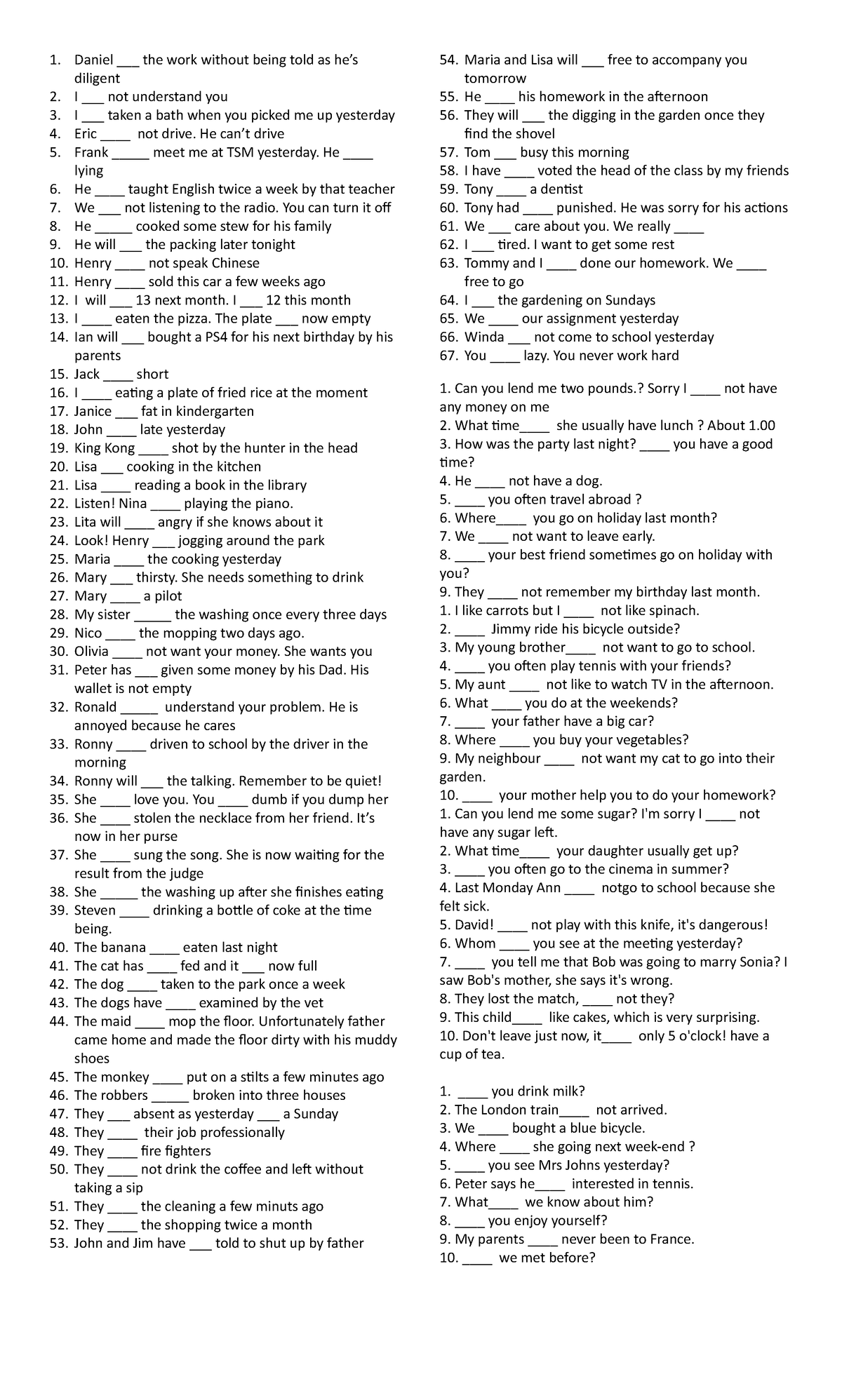 010822 be do have - exercise on to be, to do and to have - Daniel ...