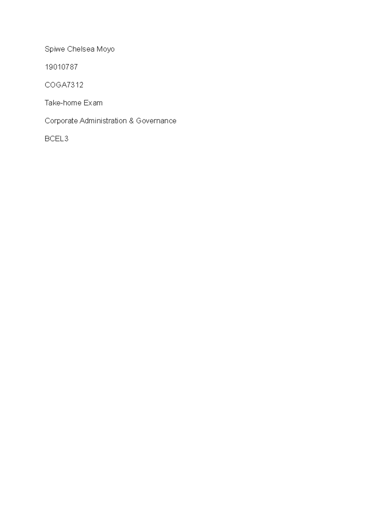 Spiwe Chelsea Moyo. 19010787. COGA7312 - Spiwe Chelsea Moyo 19010787 ...