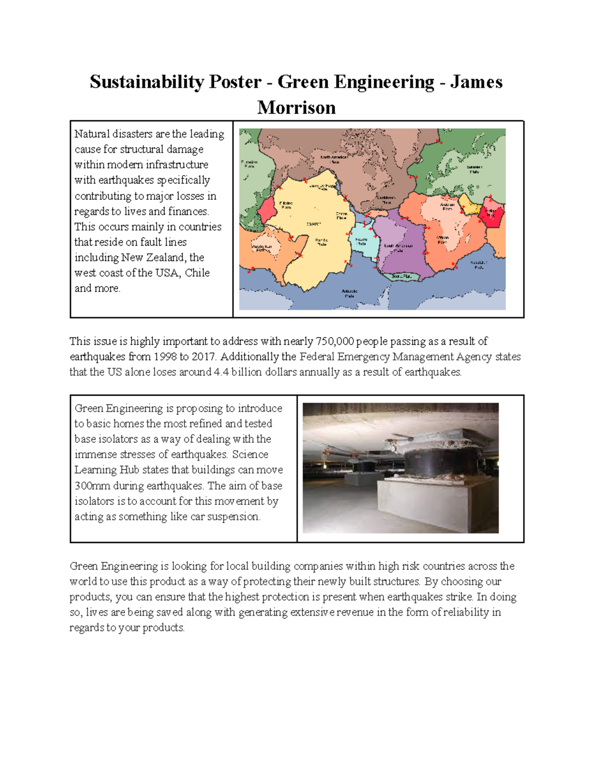 Sustainability Poster - Green Engineering - James Morrison - Sustainability Poster - Green - Studocu
