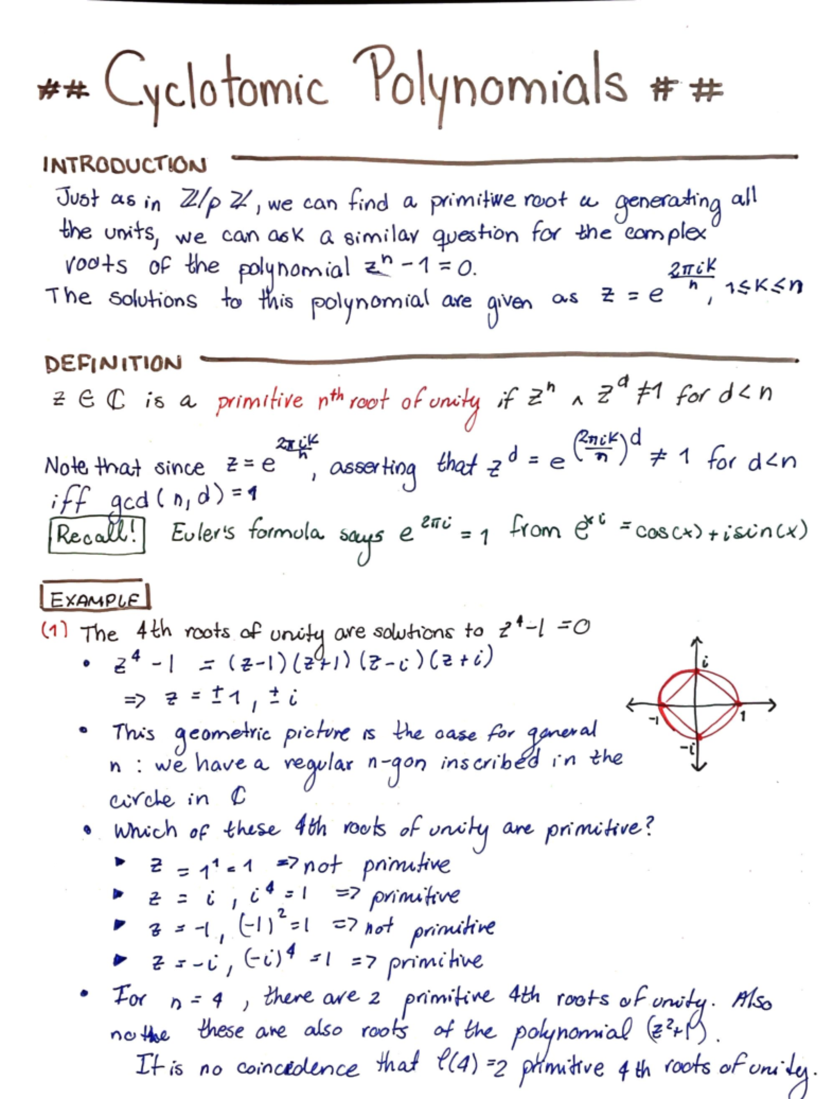 15. Cyclotomic Polynomials - Cyclotomic Polynomials # # INTRODUCTION ...