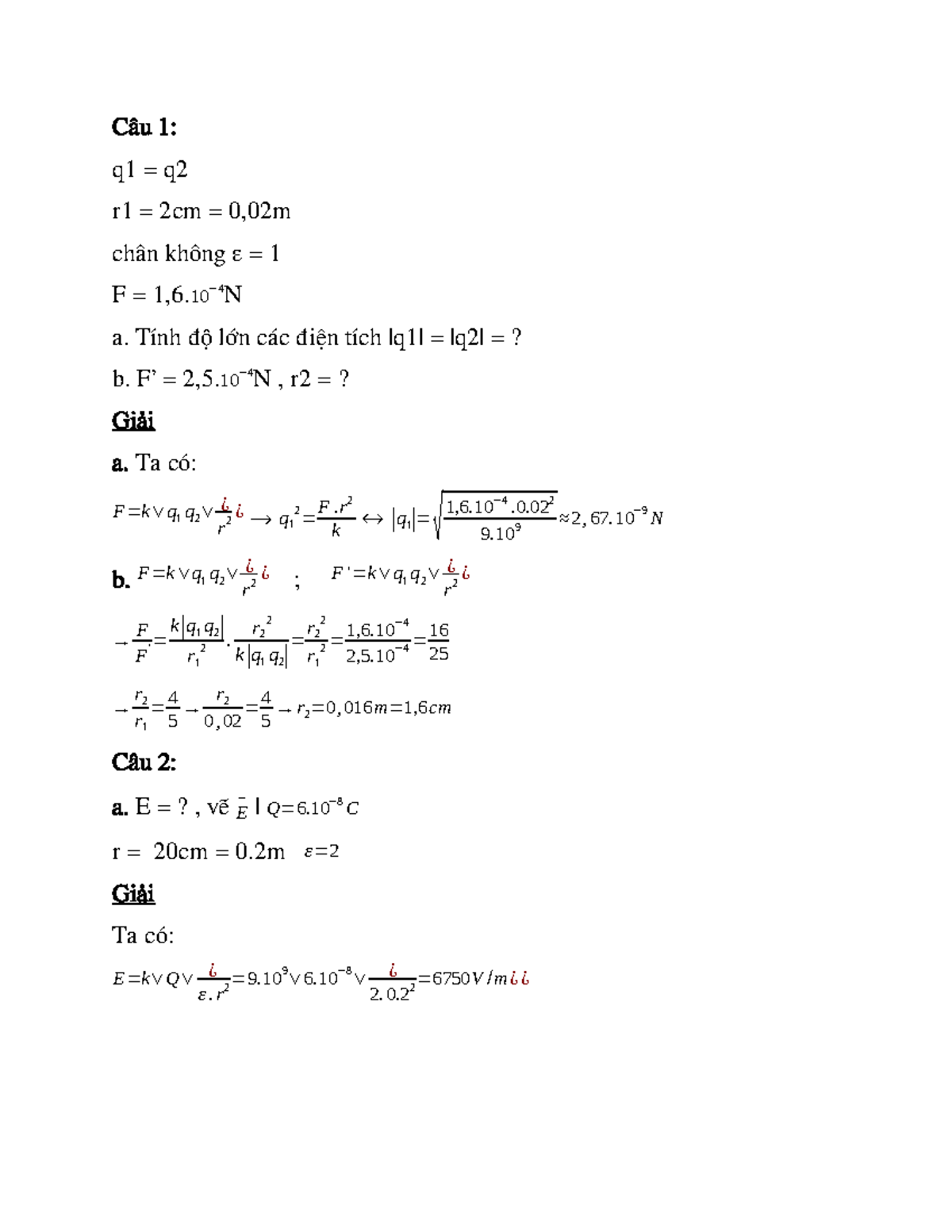 11-lý-gk1 - hello there is your availability for ghhj - Câu 1: q1 = q ...