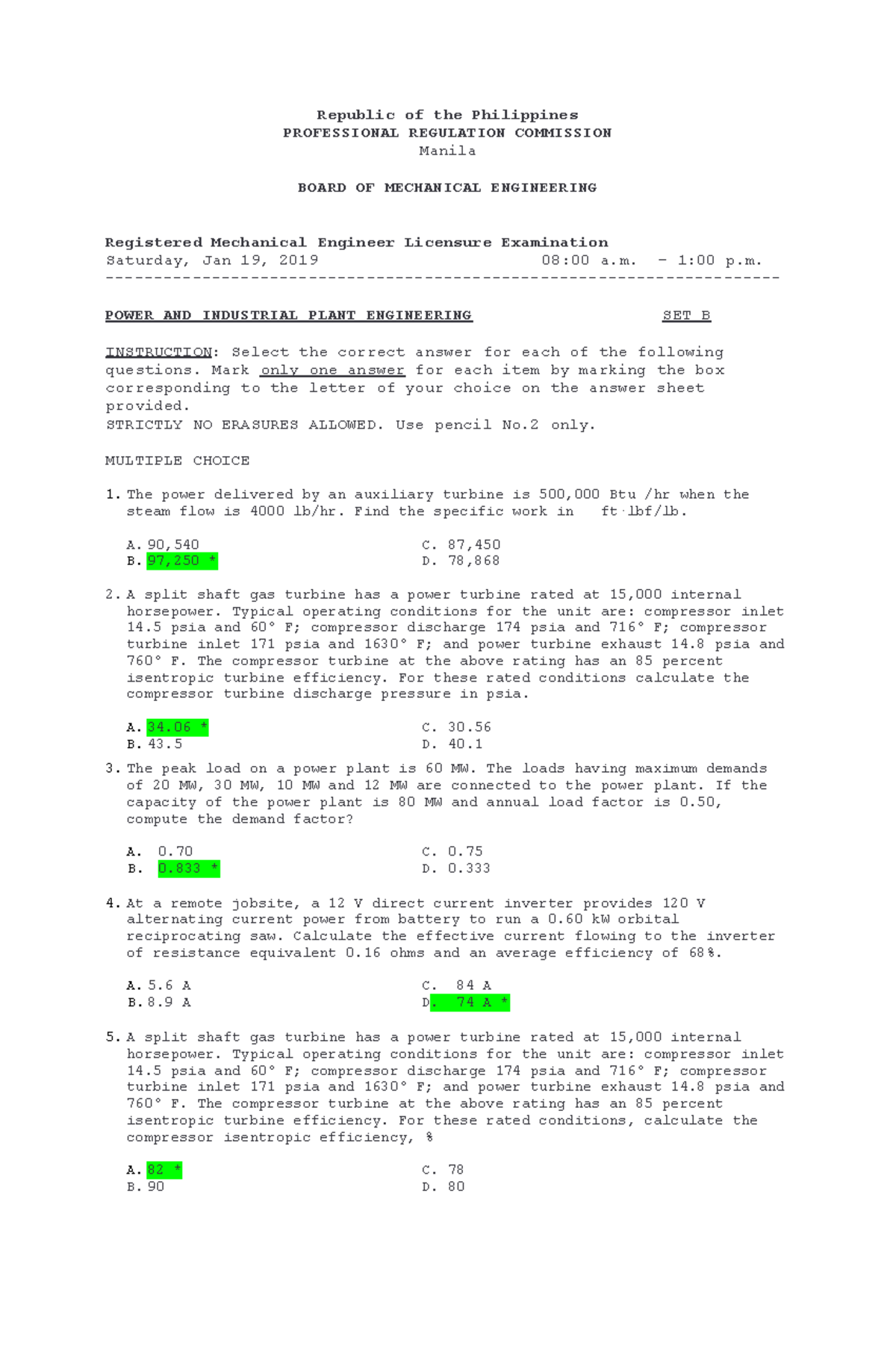 Pdfcoffee - powerplant - Republic of the Philippines PROFESSIONAL REGULATION COMMISSION Manila ...