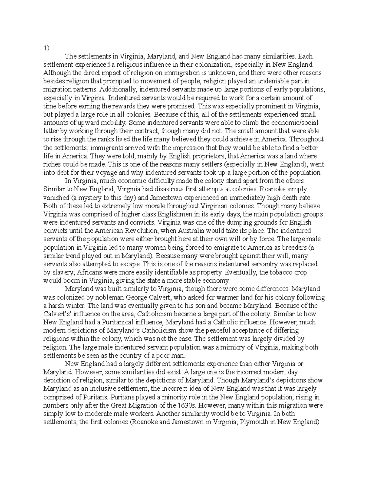 Unit 3 Assignment 2 - Original Settlements - 1) The settlements in ...