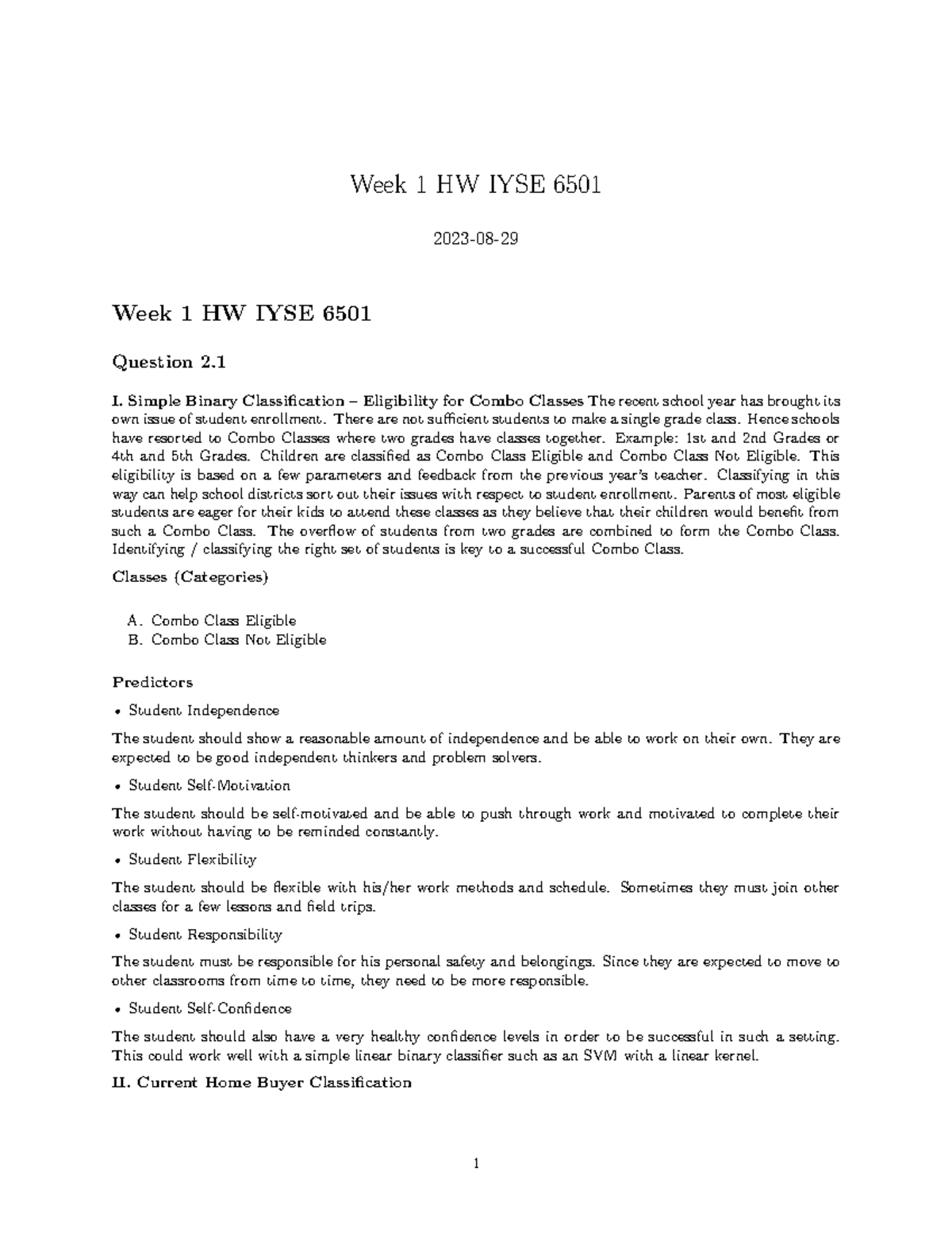 Hw Week 1 Iyse 6501 Hw1 Week 1 Hw Iyse 6501 2023 08 Week 1 Hw Iyse 6501 Question 2 I