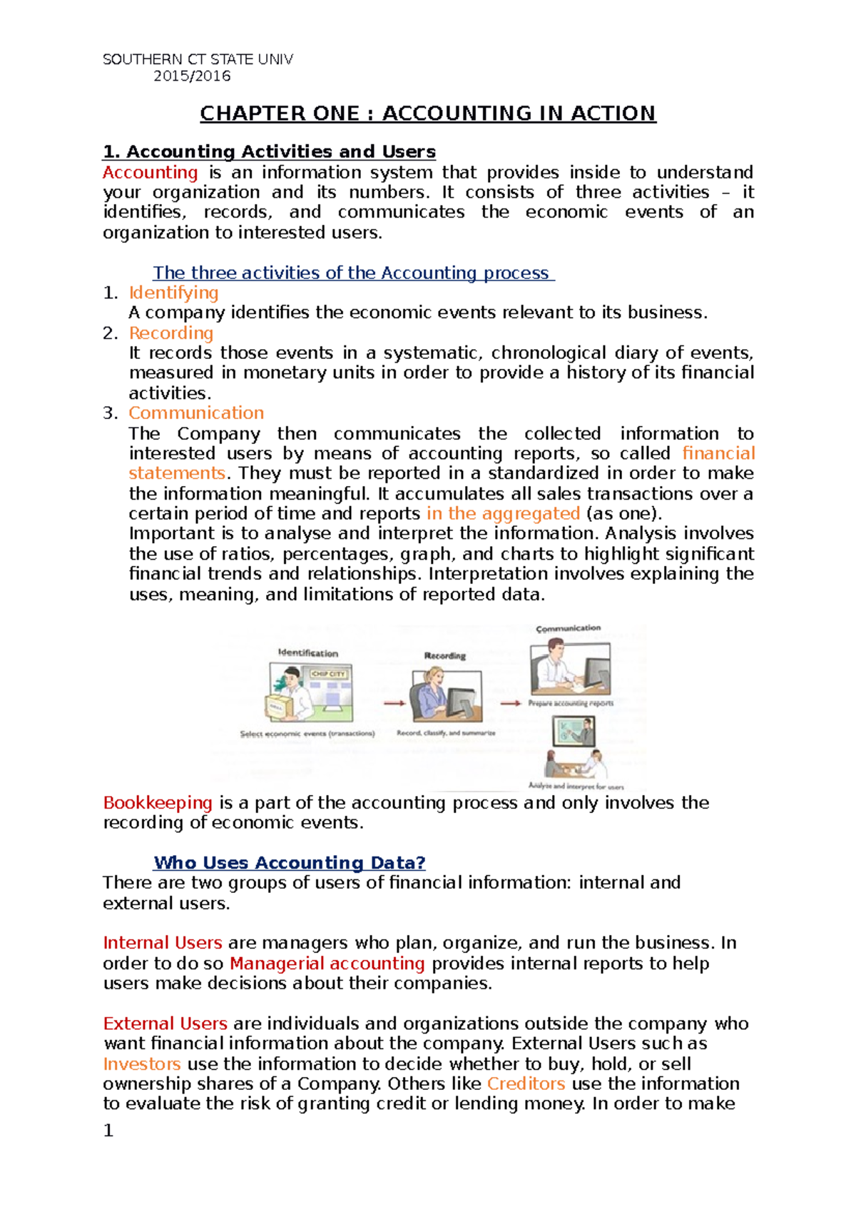 Financial Acctg CH.1 - 2015/ CHAPTER ONE : ACCOUNTING IN ACTION ...