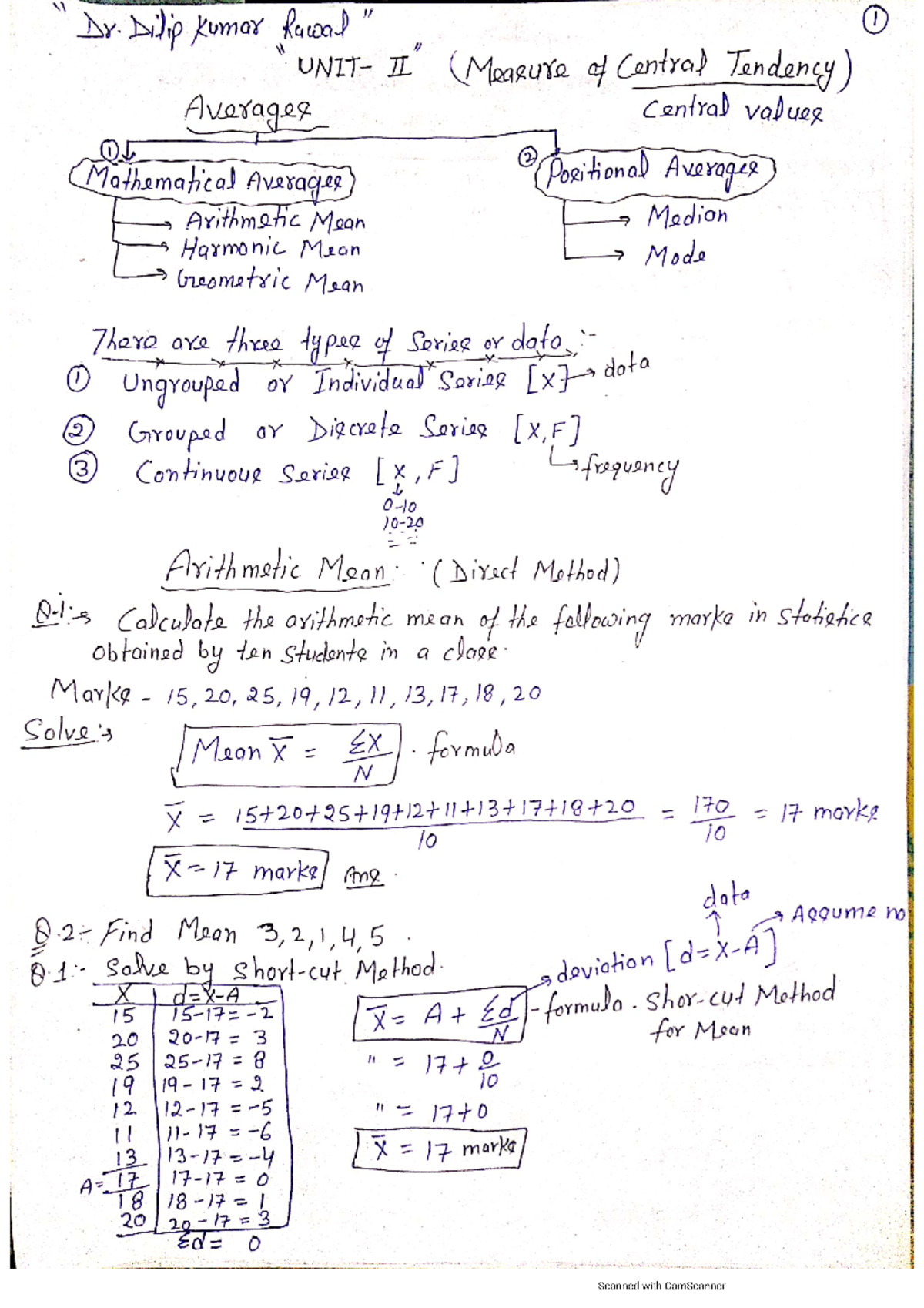 Elements of Statistics solved questions and answer - Bachleors of ...