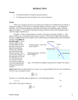 Lab #10 Phys-1005-exp10-Reflection-by-plane-mirror 082320 - Reflection ...