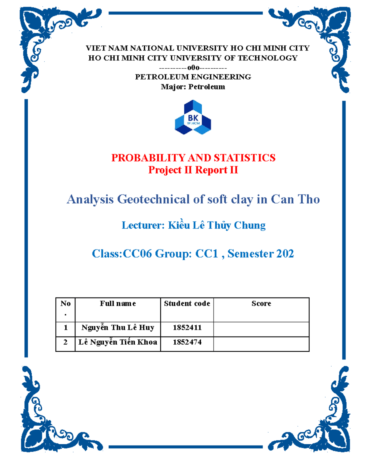 Report-project 2 - aaaaa - VIET NAM NATIONAL UNIVERSITY HO CHI MINH CITY HO CHI MINH CITY ...