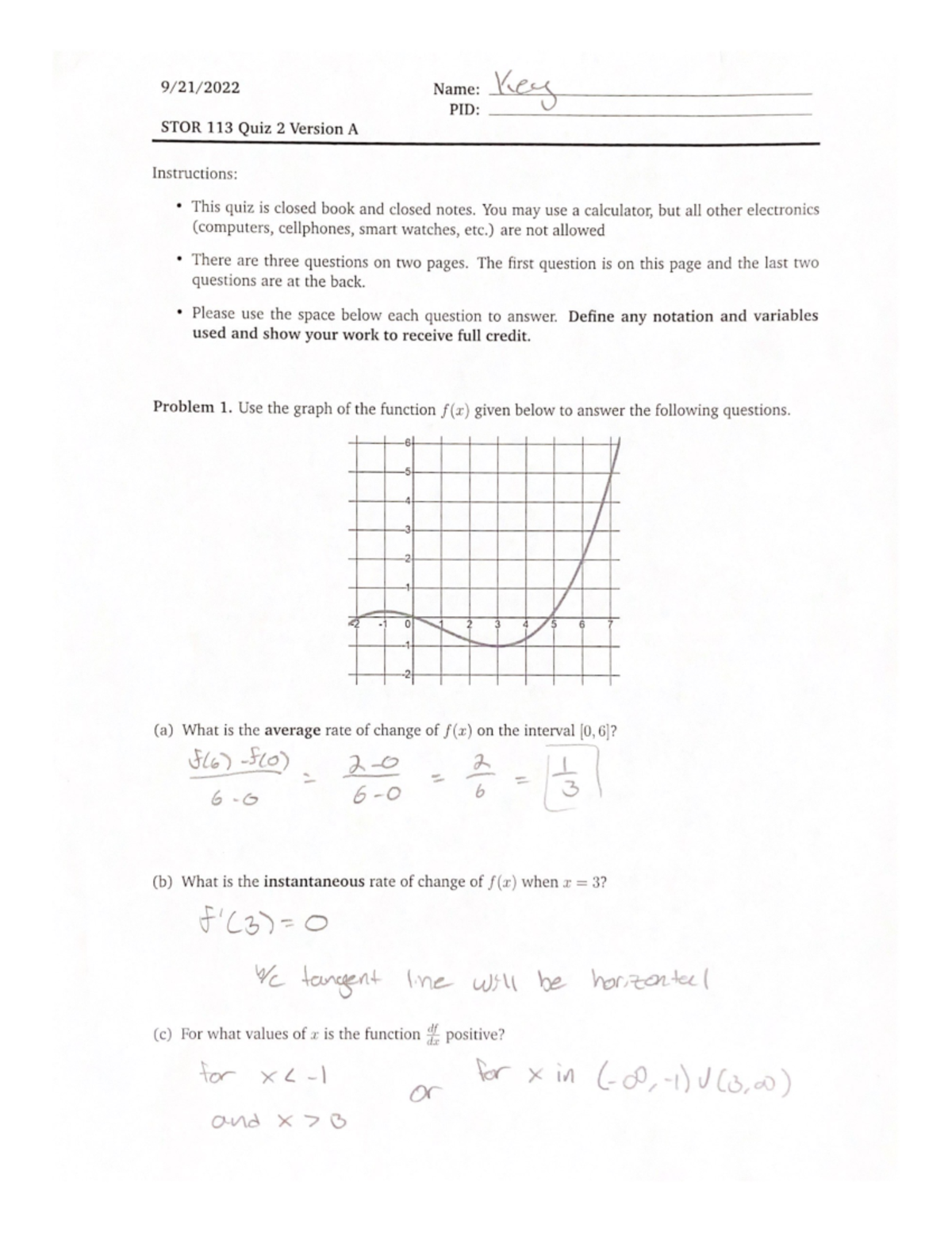 Quiz 2A F22 Key - Quiz Key - STOR 113 - UNC Chapel Hill - Studocu