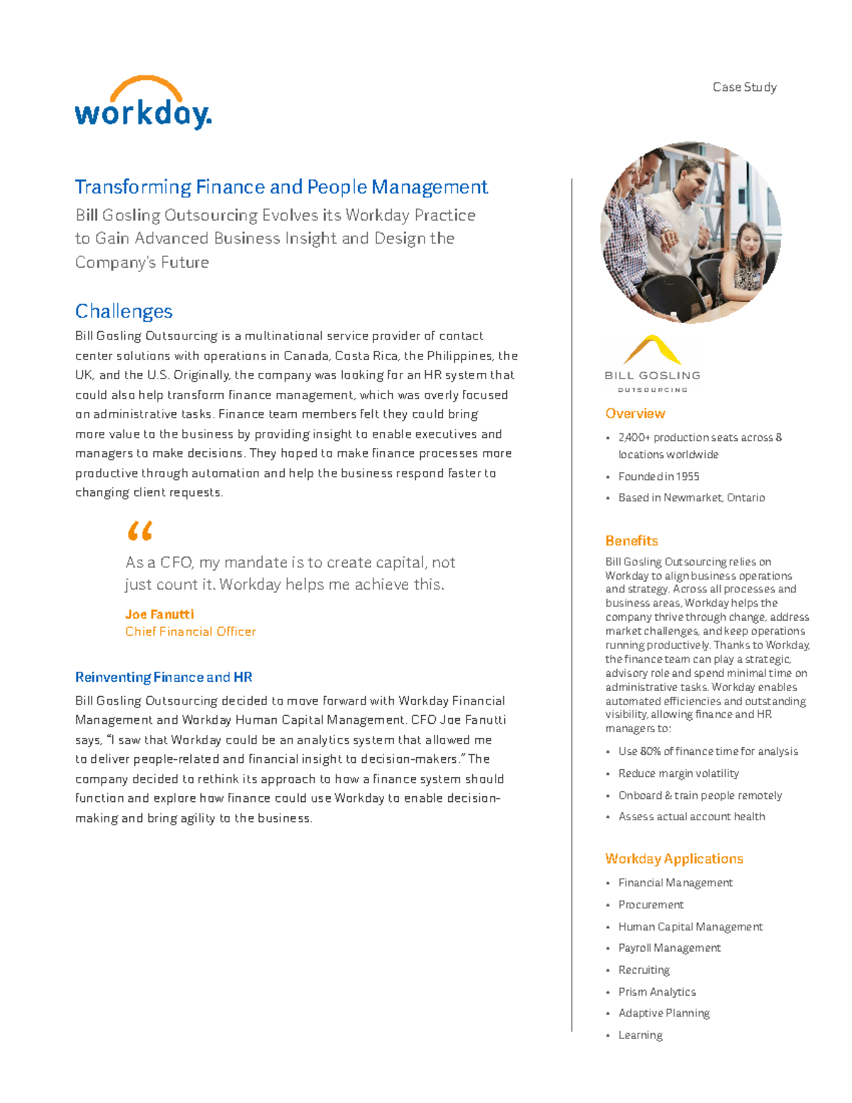 Bill gosling outsourcing case study 11 - Case Study Transforming ...