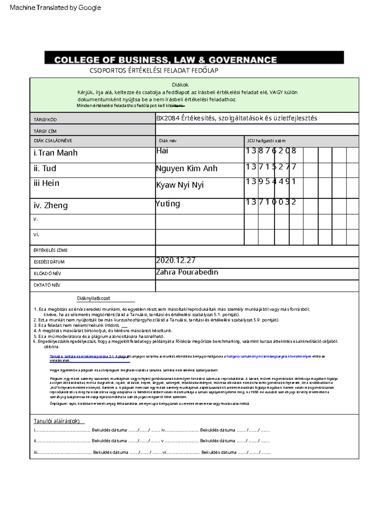 Bx2084 Assignment 2 New 1 Pdf Iii Hein 2020 12 1 3 9 5 4 4 9 1 1 3 7 1 0 0 3 2 Zahra