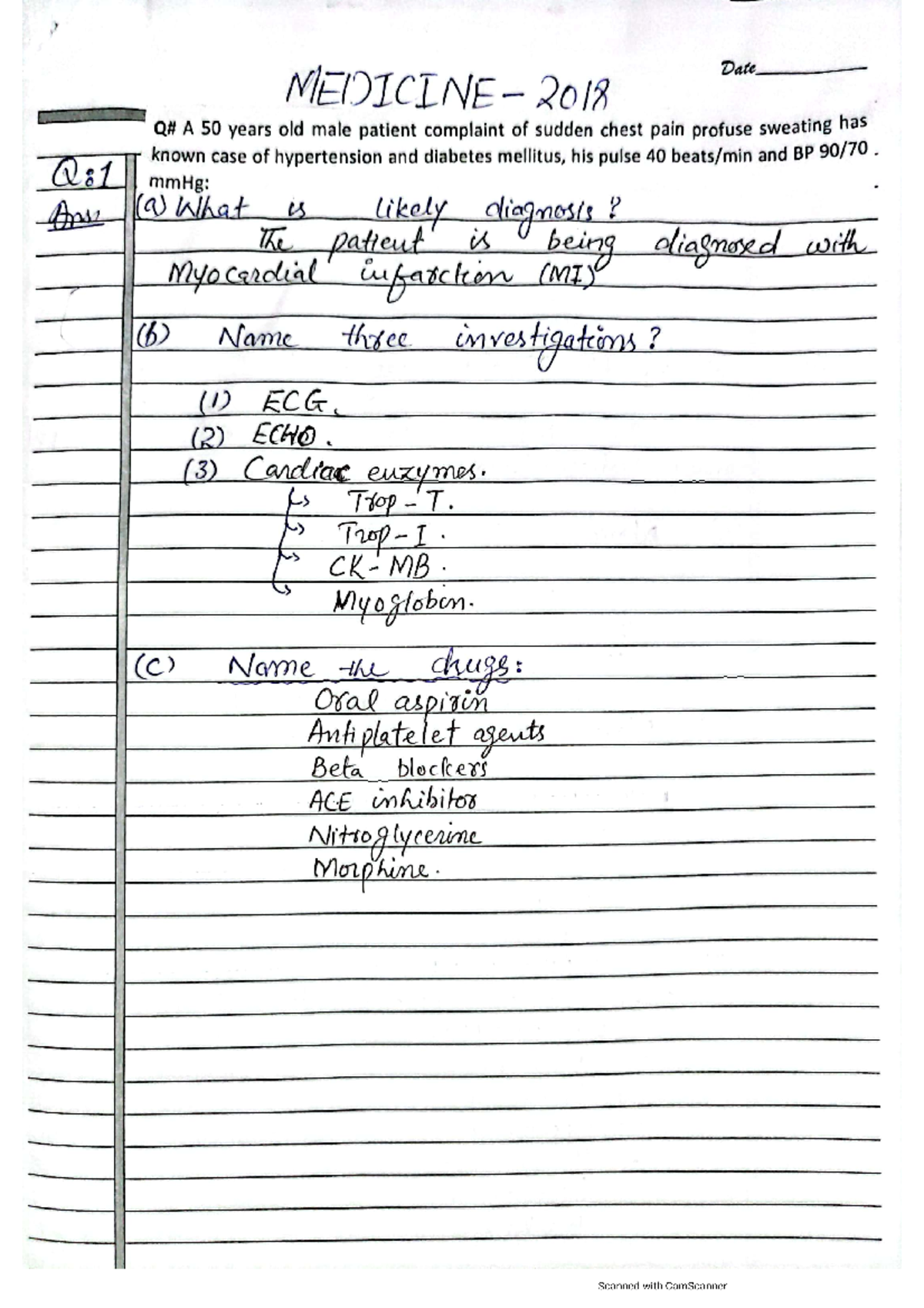 Medicine solved-1 - Bachelor of medicine and surgery - Studocu