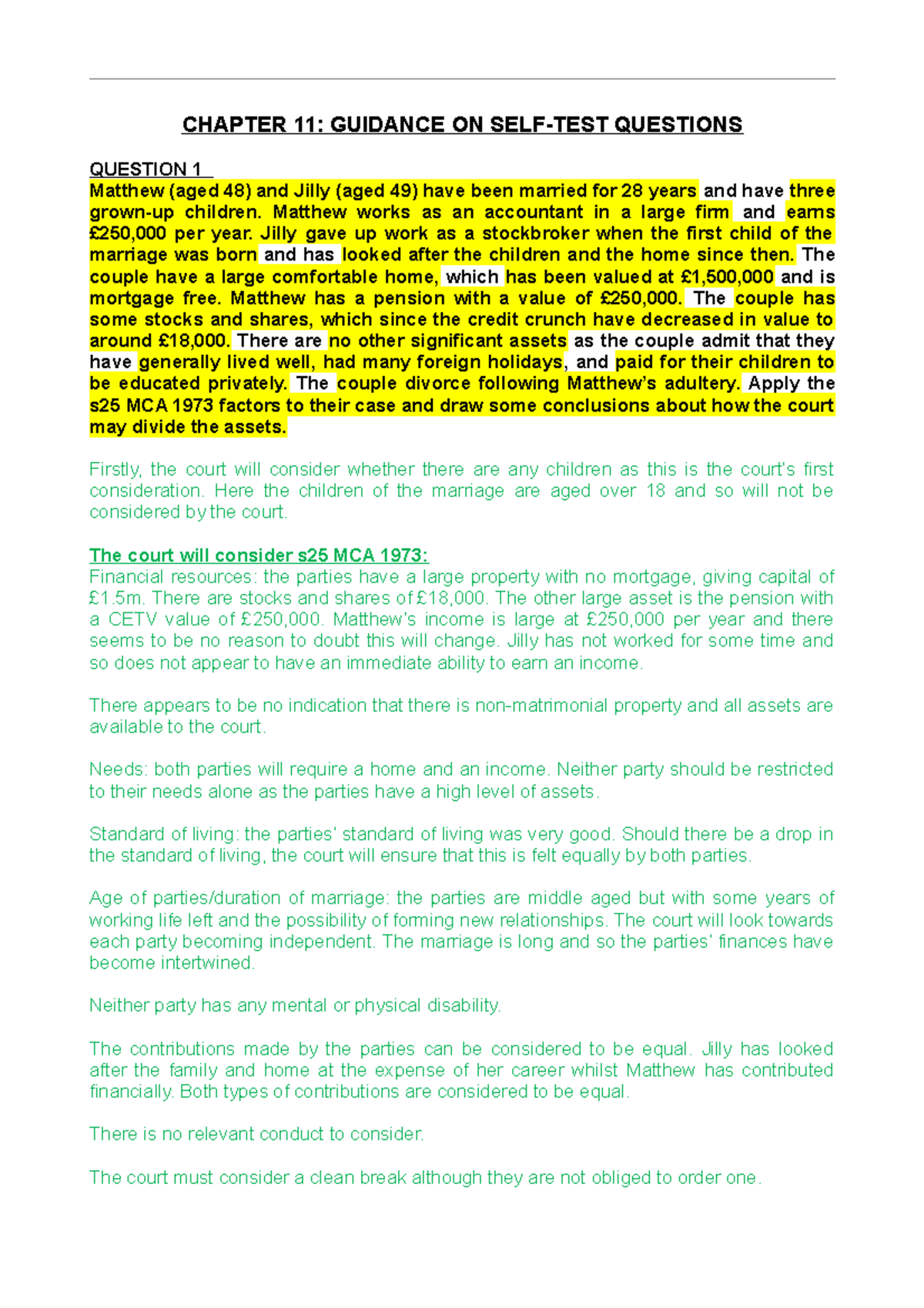 Section 25 MCA MCQ - CHAPTER 11: GUIDANCE ON SELF-TEST QUESTIONS ...
