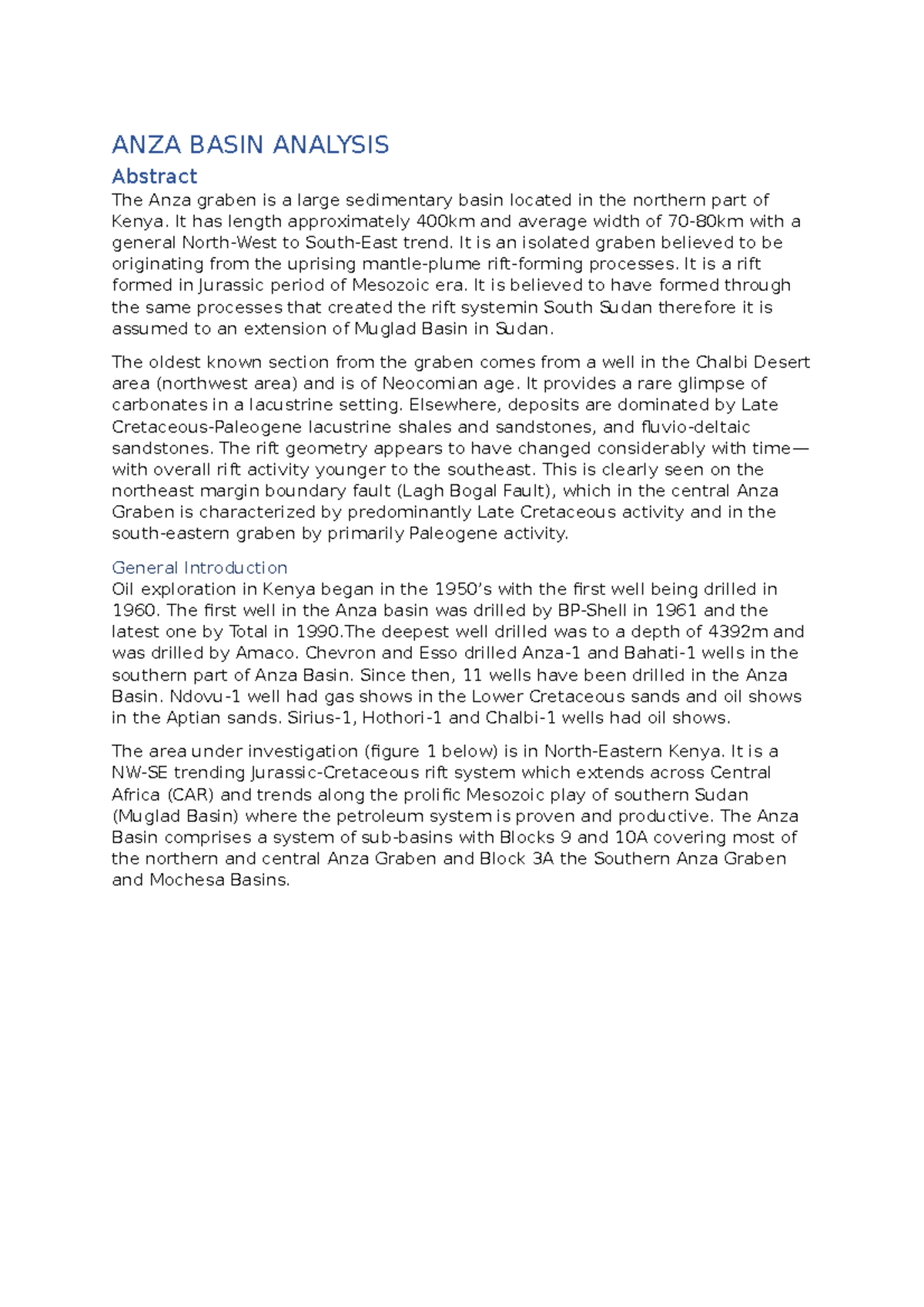 Anza Basin - ANZA BASIN ANALYSIS Abstract The Anza graben is a large ...