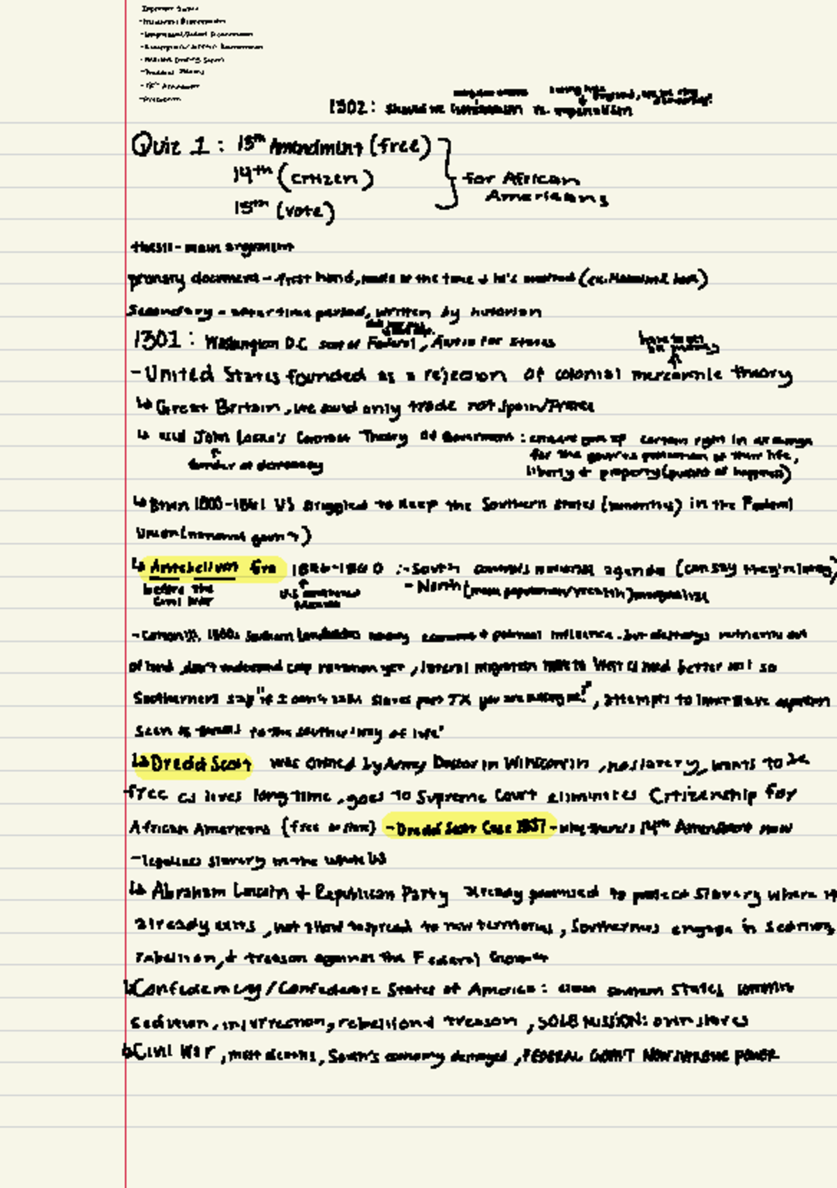US Exam 1 Notes - Importantforms Presidential Reconstruction ...