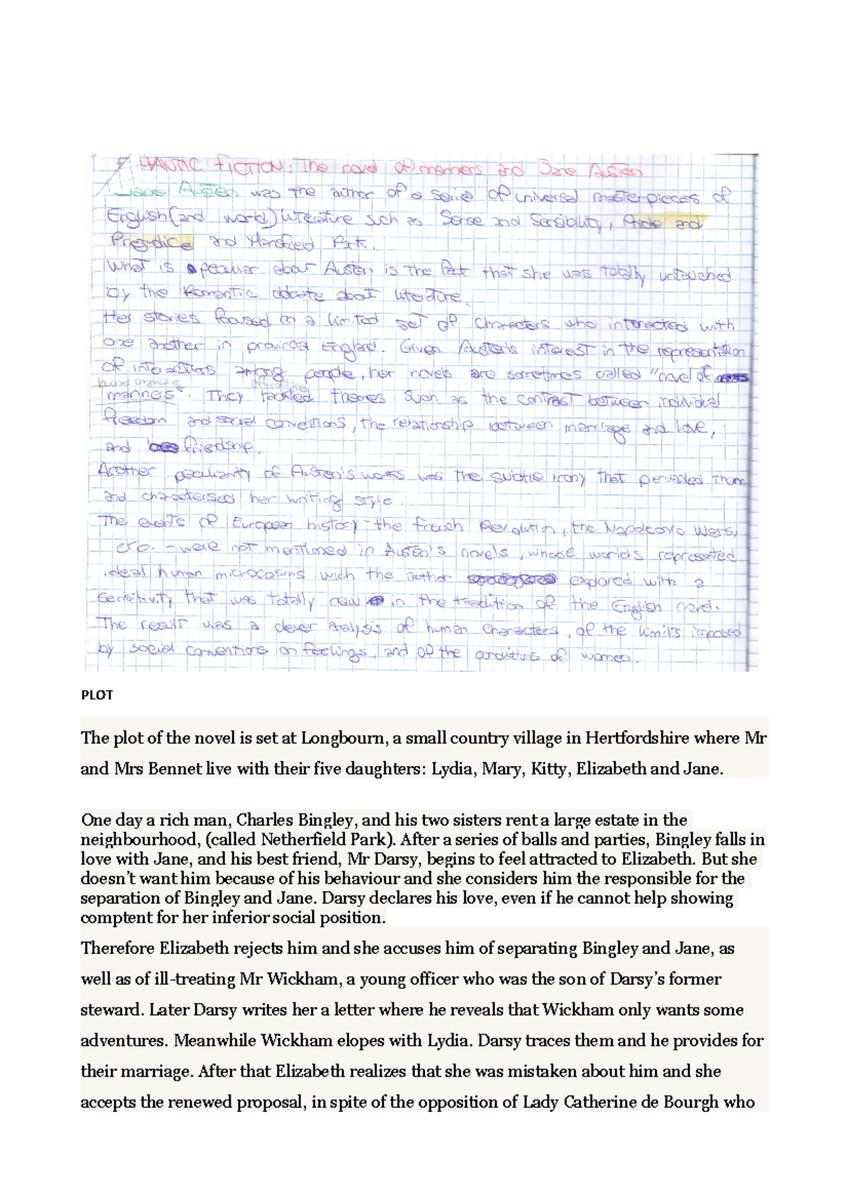 JANE Austen and Romanticism - PLOT The plot of the novel is set at ...