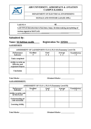 Lab Report 7: Convolution of LTI systems in MATLAB - EXPERIMENT 07 Convolution of LTI systems ...