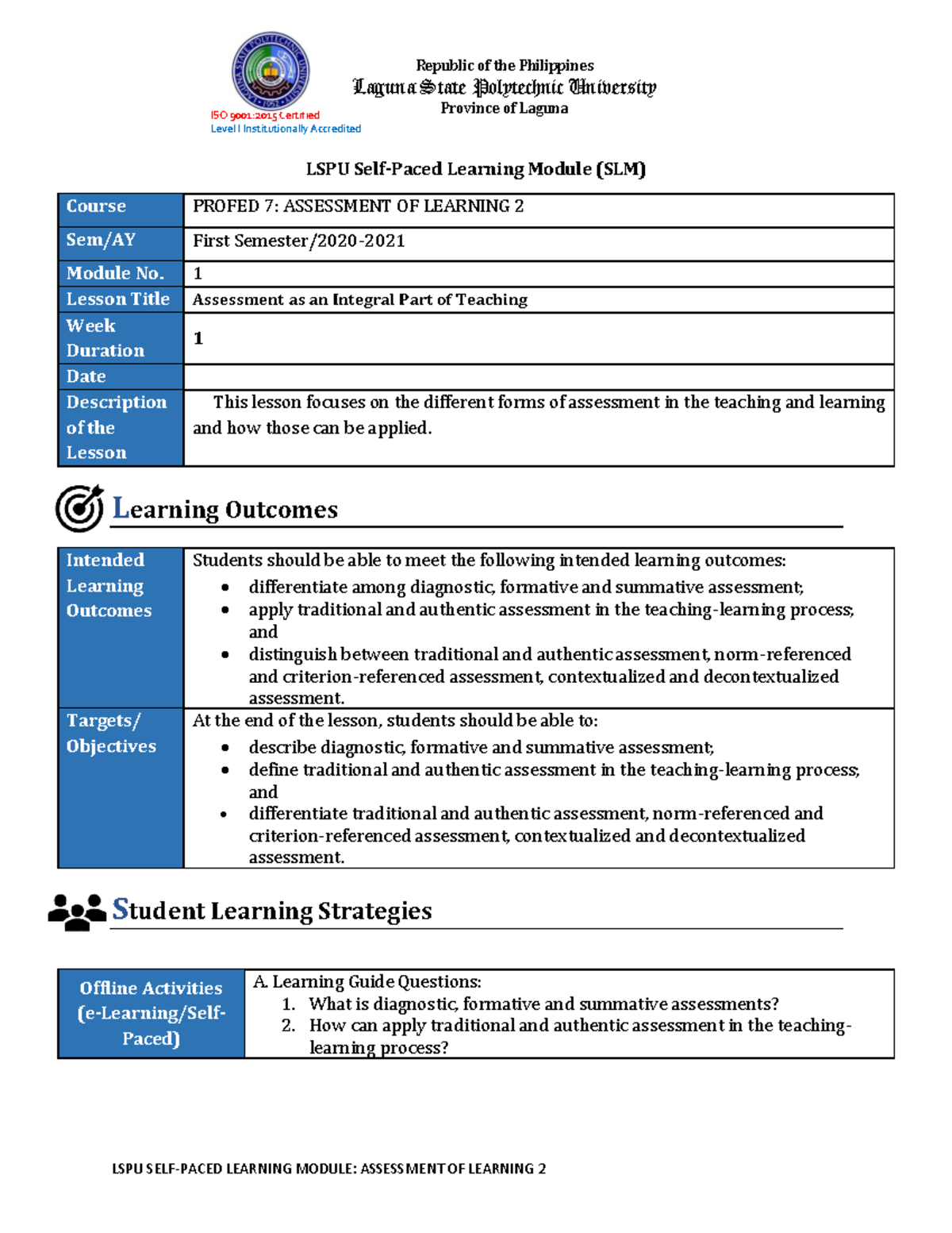 Prof Ed 7 - Module 1 - BS Education - ISO 9001:2015 Certified Level I ...