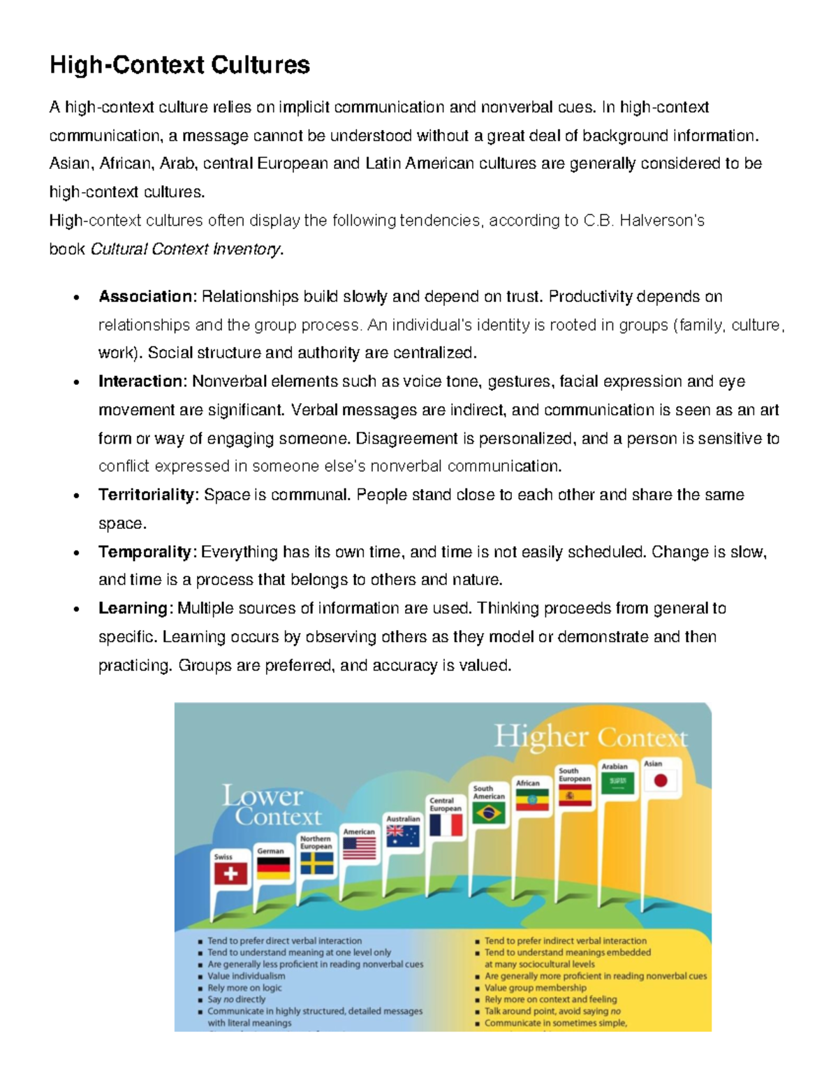 LPD 103A Monday Reading High Context and Low Context Cultures - High ...