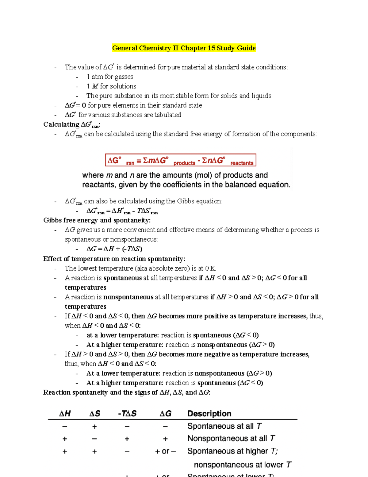 General Chemistry II Chapter 15 Study Guide Pt 7 - General Chemistry II ...