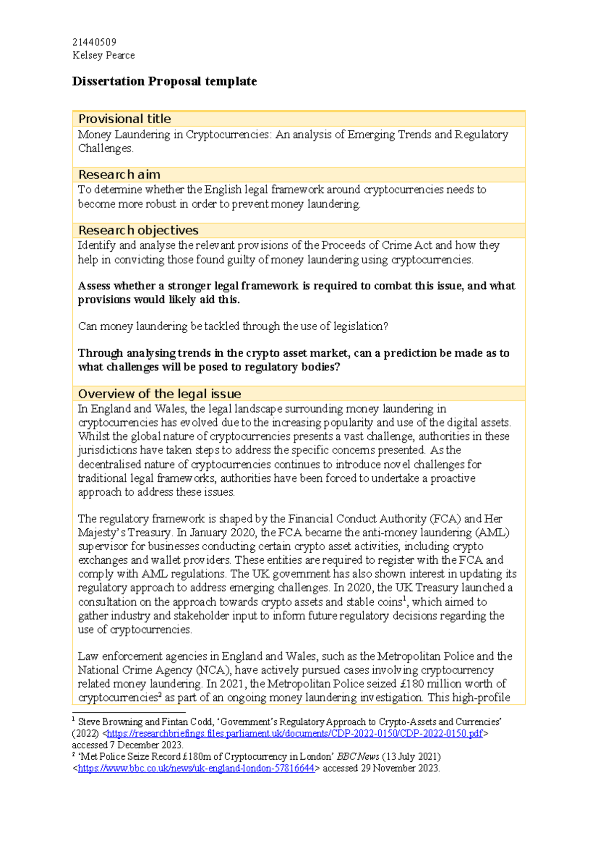 Final Diss Proposal - 21440509 Kelsey Pearce Dissertation Proposal ...