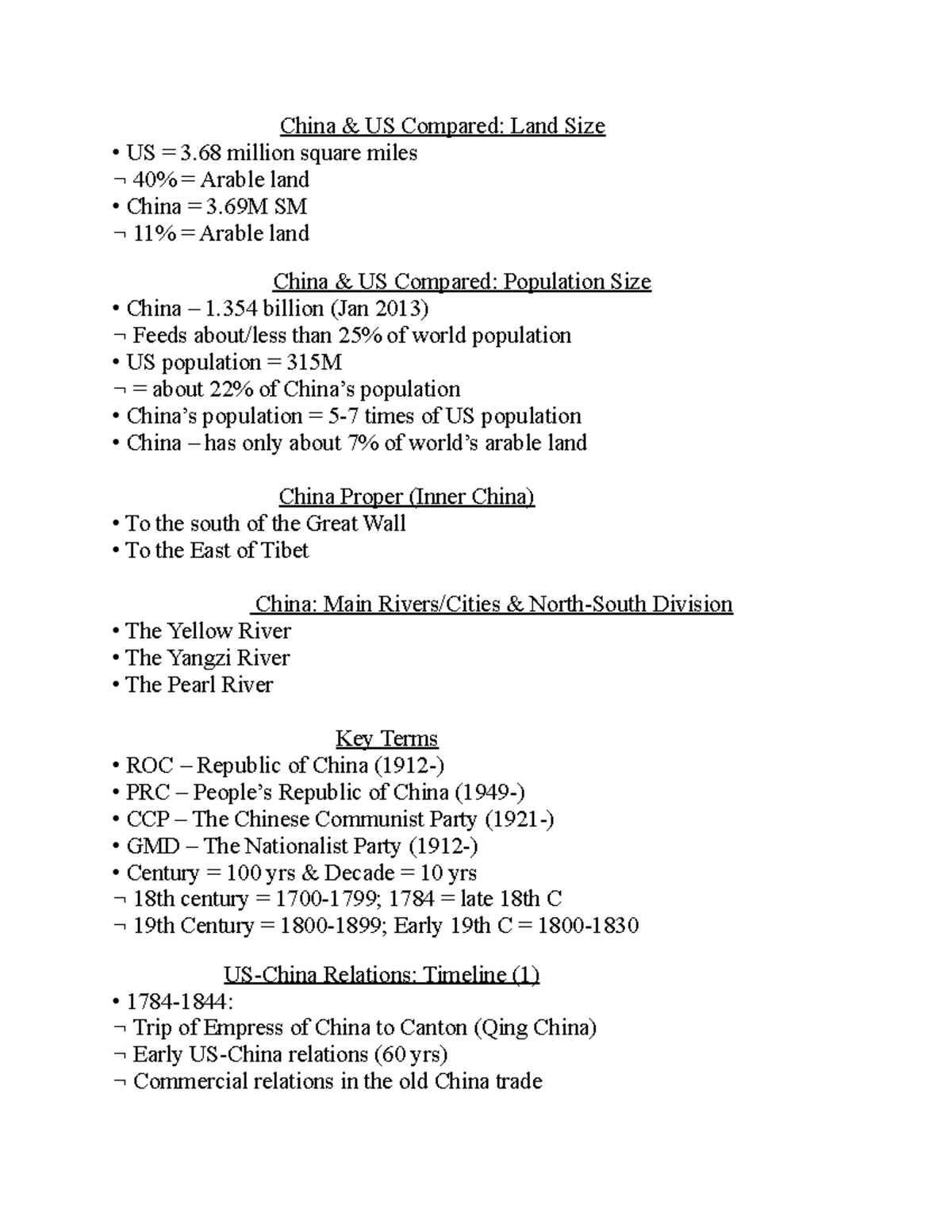 Features and Time Frame of US-China Relations (1784-Present) - China ...