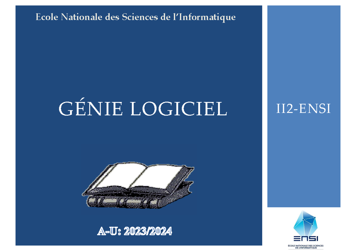 Chap1 - cours du génie logiciel - GÉNIE LOGICIEL II2-ENSI Ecole ...