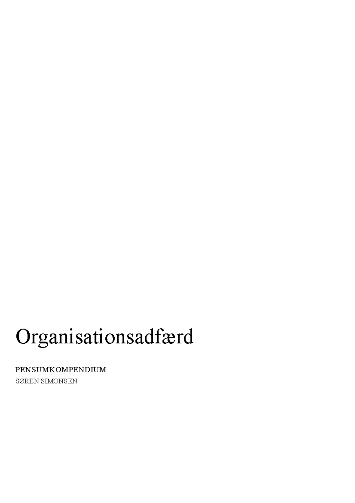 Organisationsadfærd Pensumkompendium - Organisationsadfærd ...