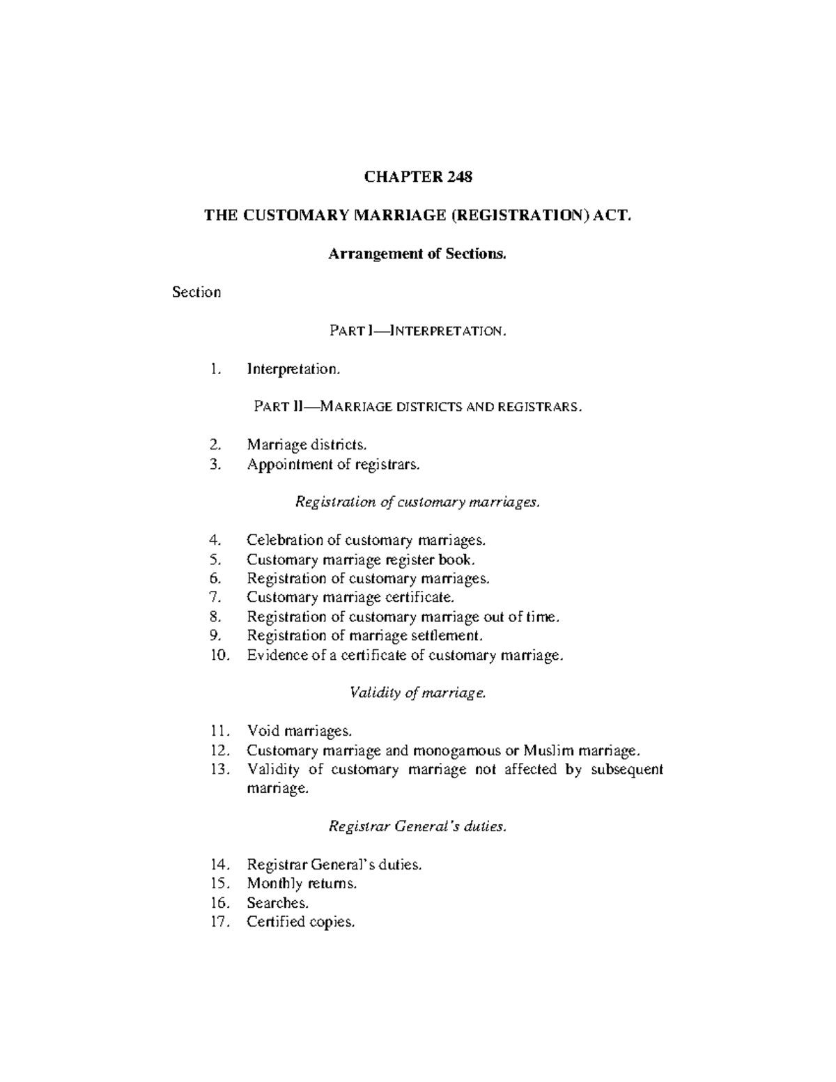 Customary Marriage Registration Act Chapter 248 Uganda - CHAPTER 248 ...