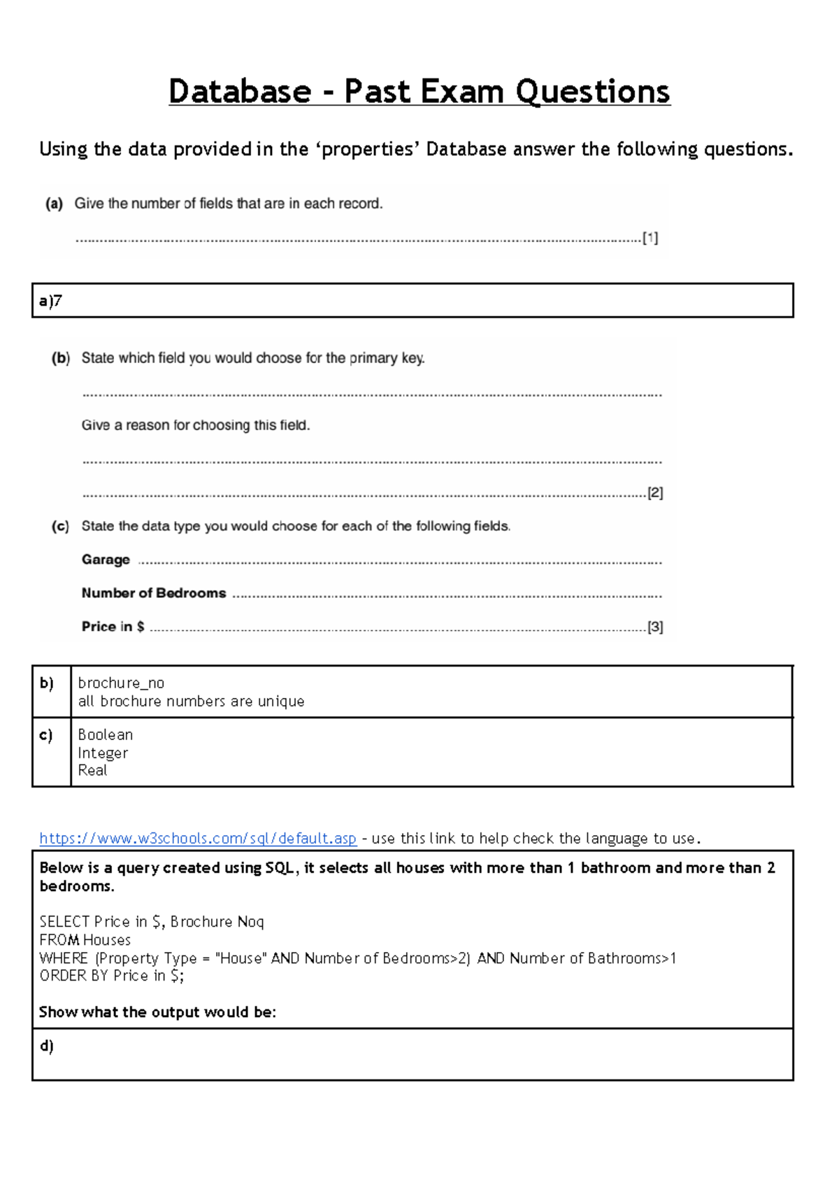 2. Database - Past Exam Questions - Database - Past Exam Questions ...