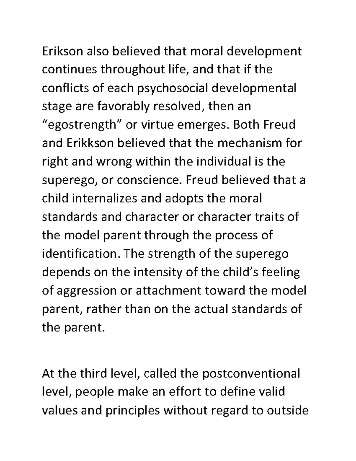 Document (12) - medical - Erikson also believed that moral development ...