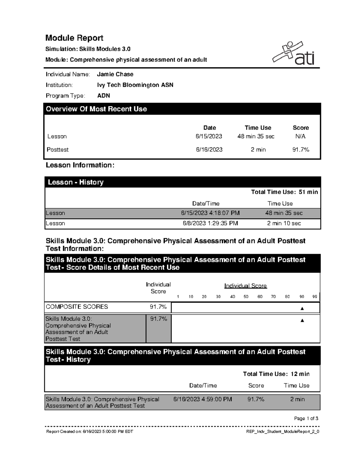 Adultassessment - Adult assessment - Module Report Simulation: Skills ...