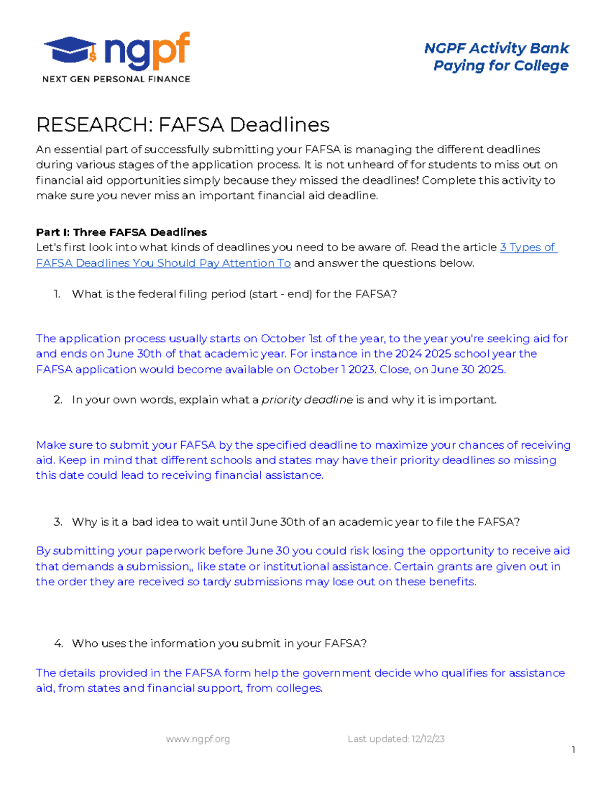 Module Three Lesson One Activity DONE - NGPF Activity Bank Paying for ...