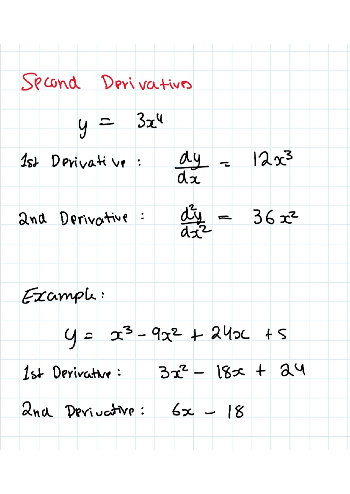 Second derivatives - Studocu