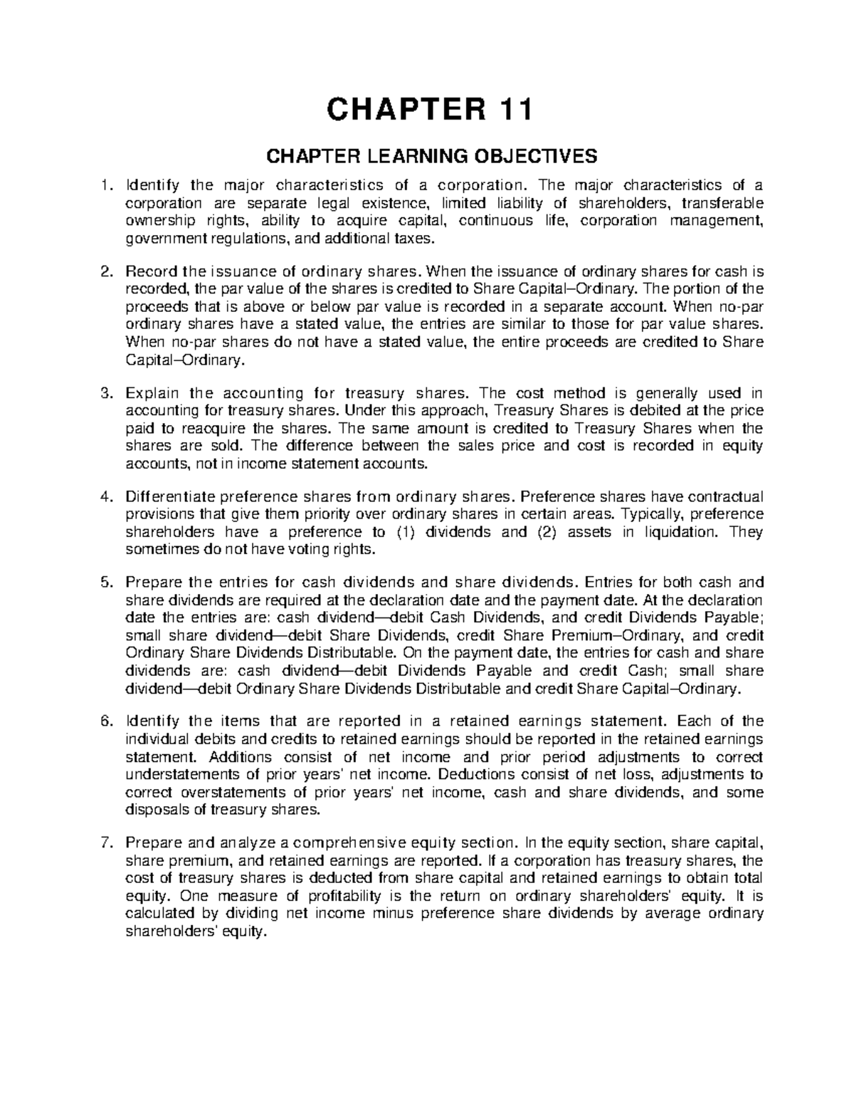 Ch11 - Practice Questions CH11 - CHAPTER 11 CHAPTER LEARNING OBJECTIVES Identify the major ...