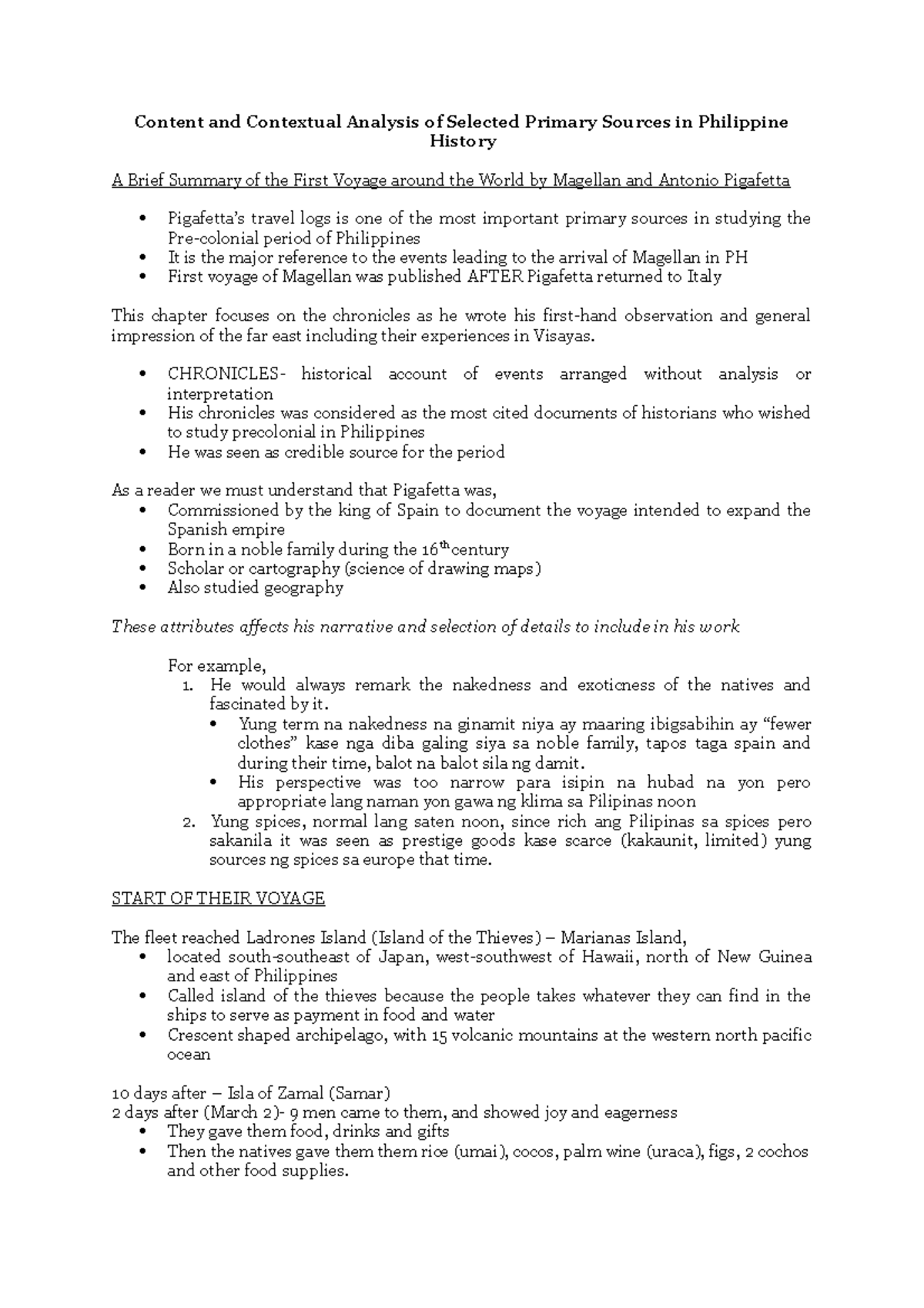 Selected Primary Resources in Philippine History - Content and ...