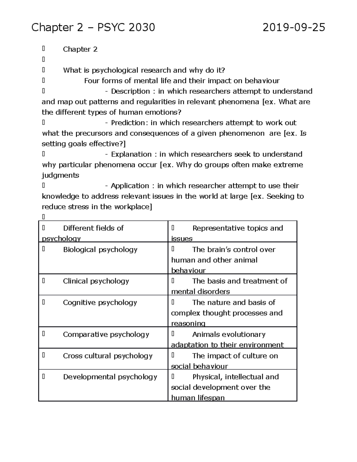 Chapter 2 – PSYC 2030 - Chapter 2 – PSYC 2030 2019-09- Chapter 2 What ...