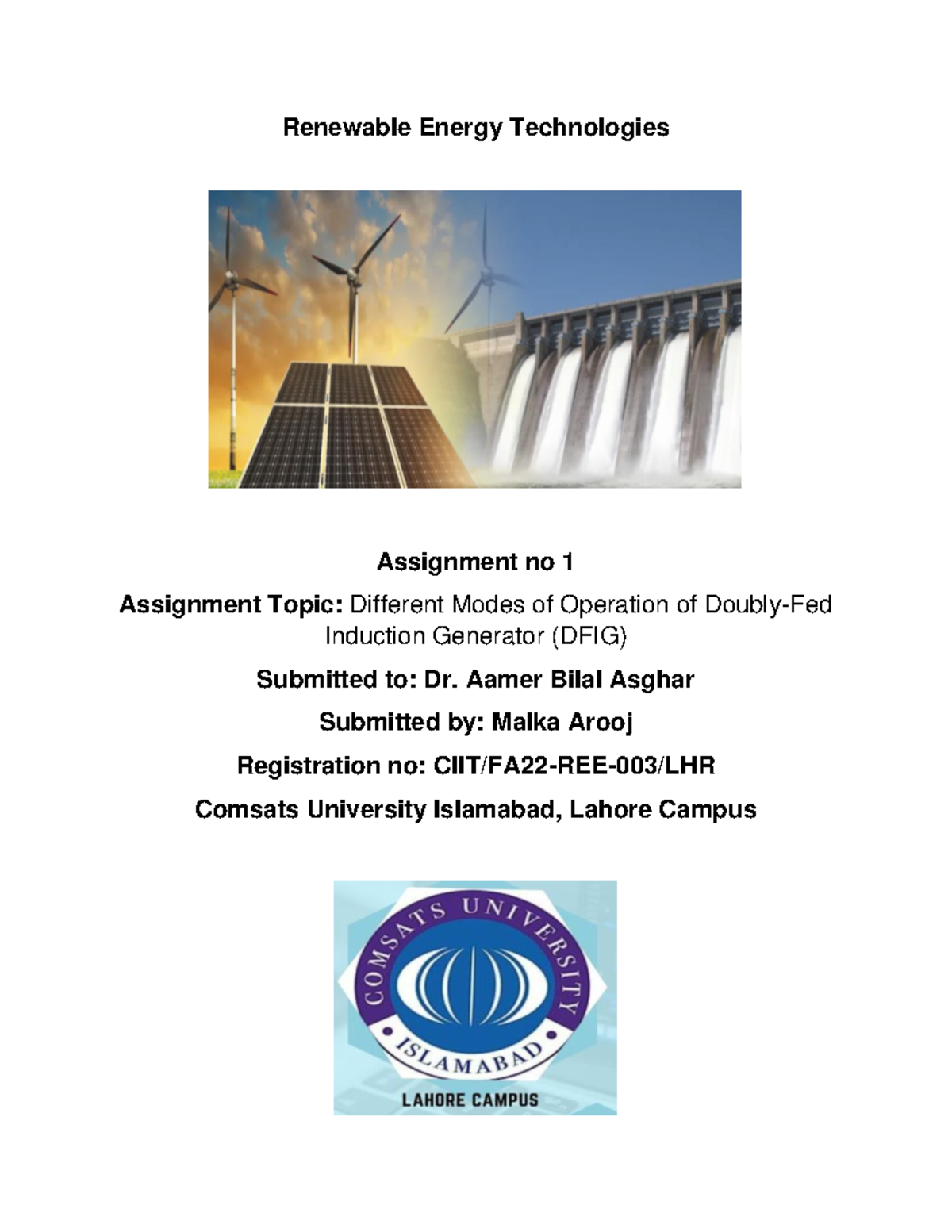 Null - hhhiljhjlkhl - Renewable Energy Technologies Assignment no 1 ...