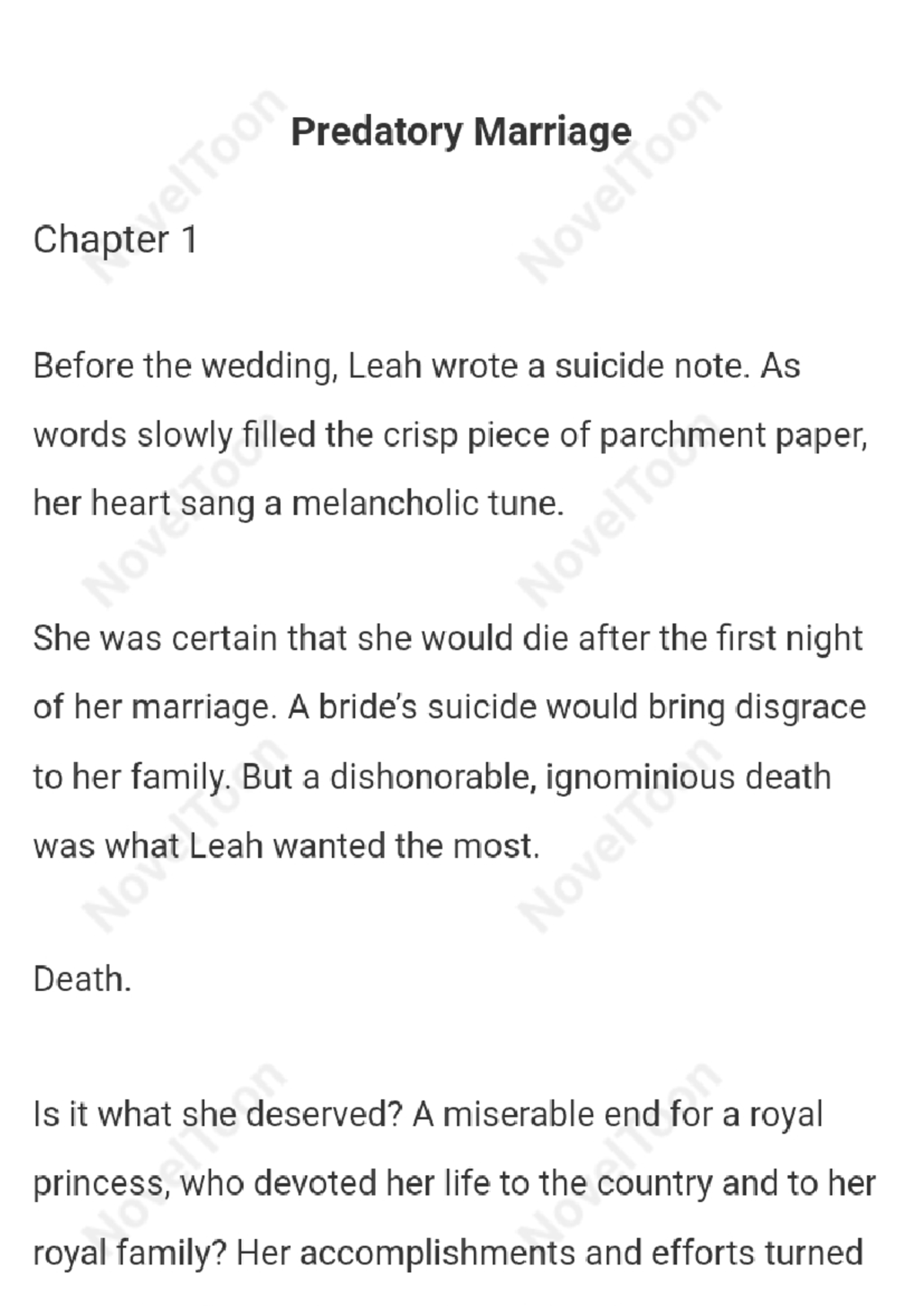 Predatory Marriage - yes like that - Predatory Marriage Chapter 1 ...