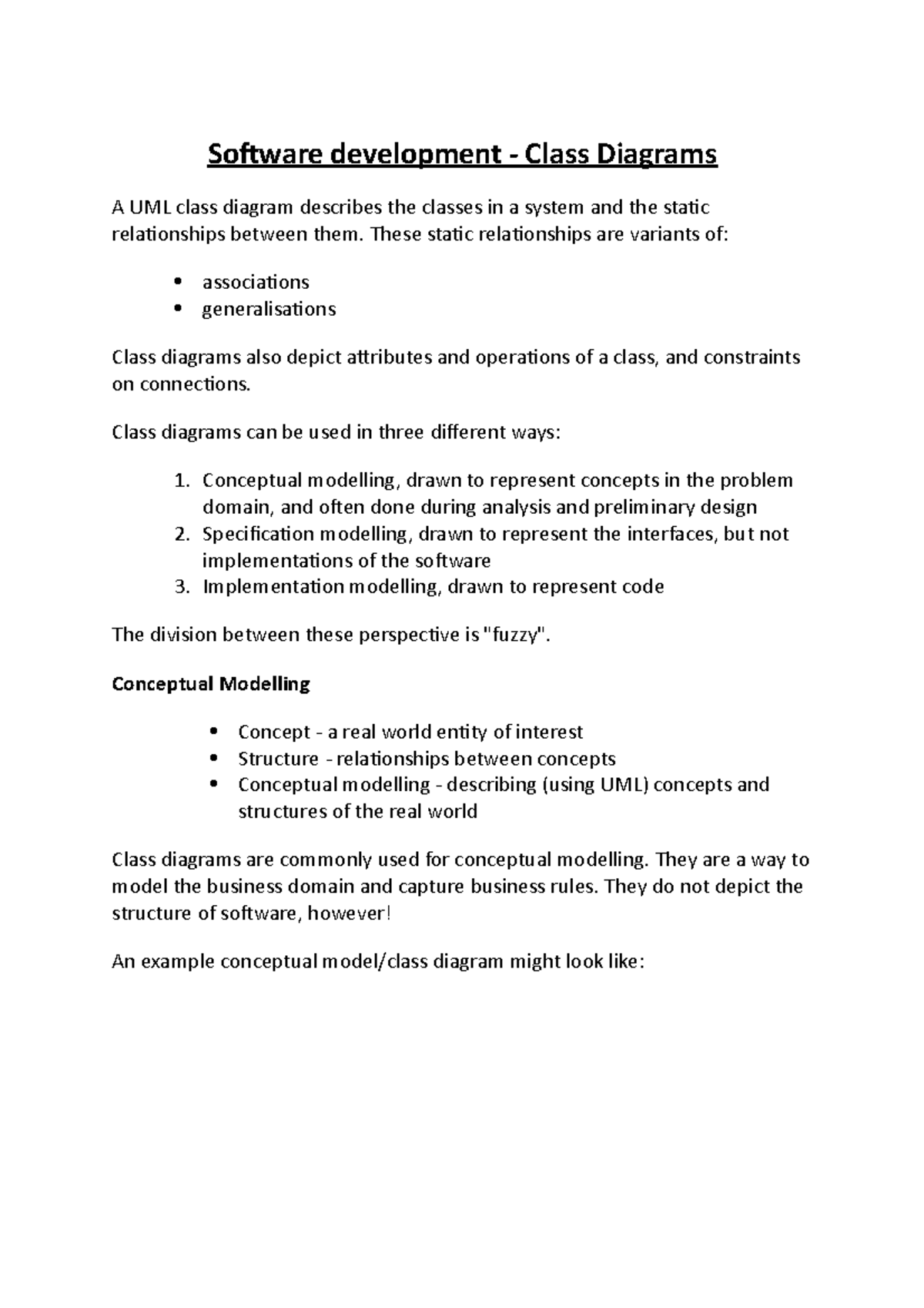Software development - Class Diagrams - COMP 1693 - GRE - Studocu