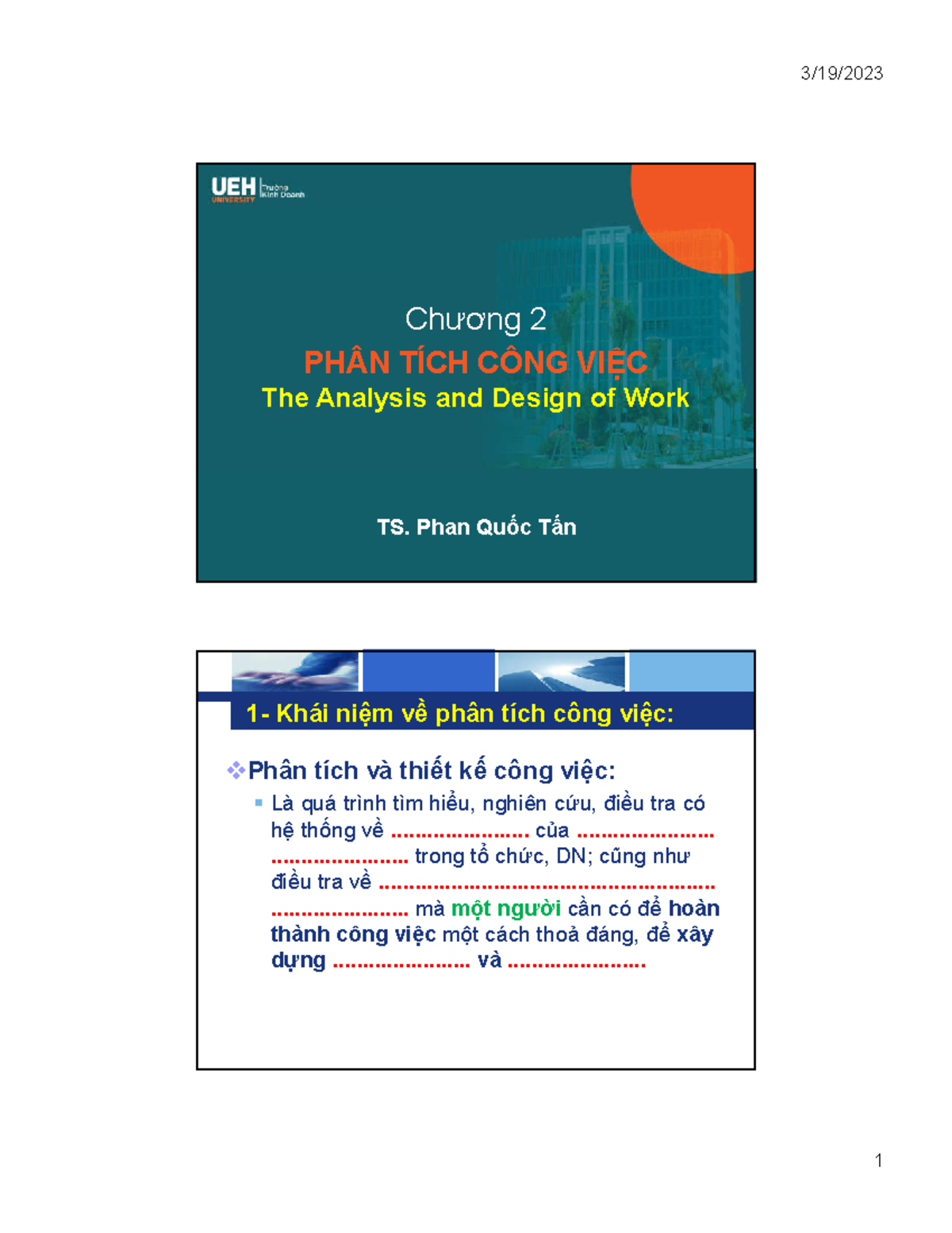 Chuong 2- Phan tich cong viec - L o g o TS. Phan Quốc Tấn Chương 2 PHÂN TÍCH CÔNG VIỆC The ...