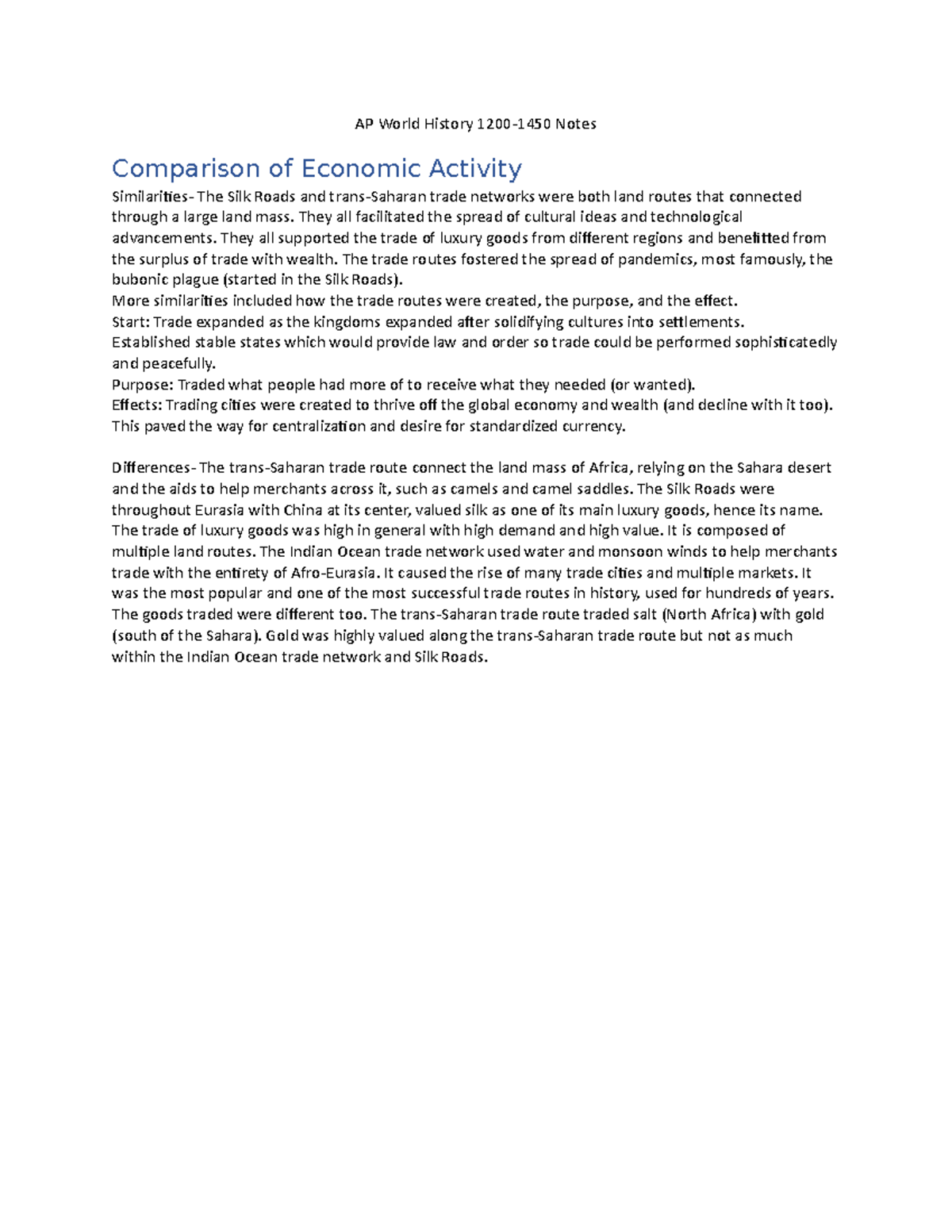 AP World History 1200-1450 Notes - AP World History 1200-1450 Notes ...