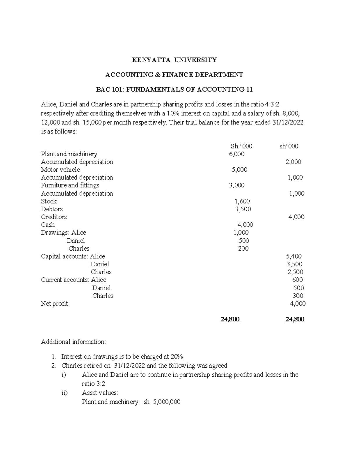 BAC 101 2 2324ASS2 - BAC 101 module - KENYATTA UNIVERSITY ACCOUNTING ...