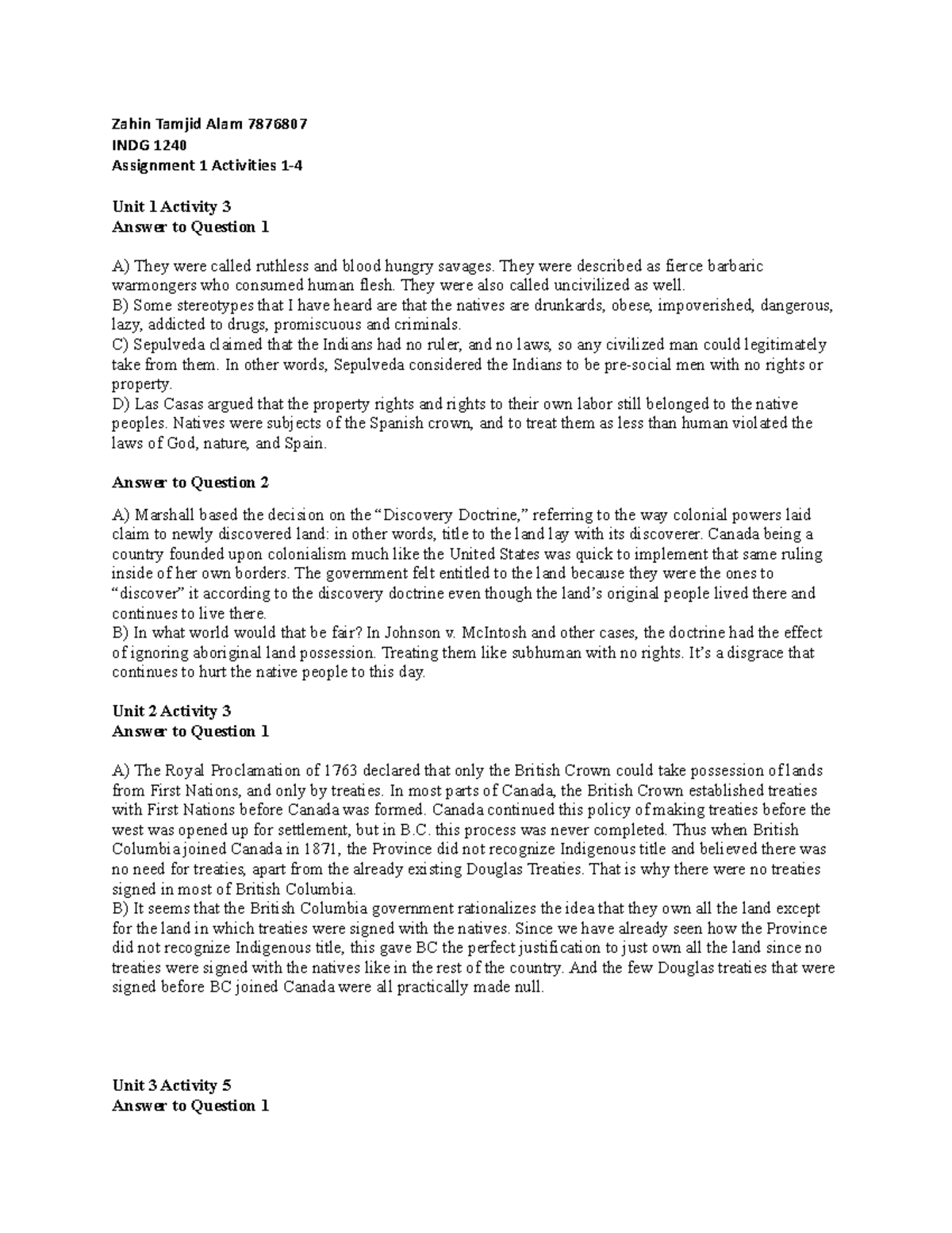 Assignment 1 - ANTH 1210 - U of M - Studocu