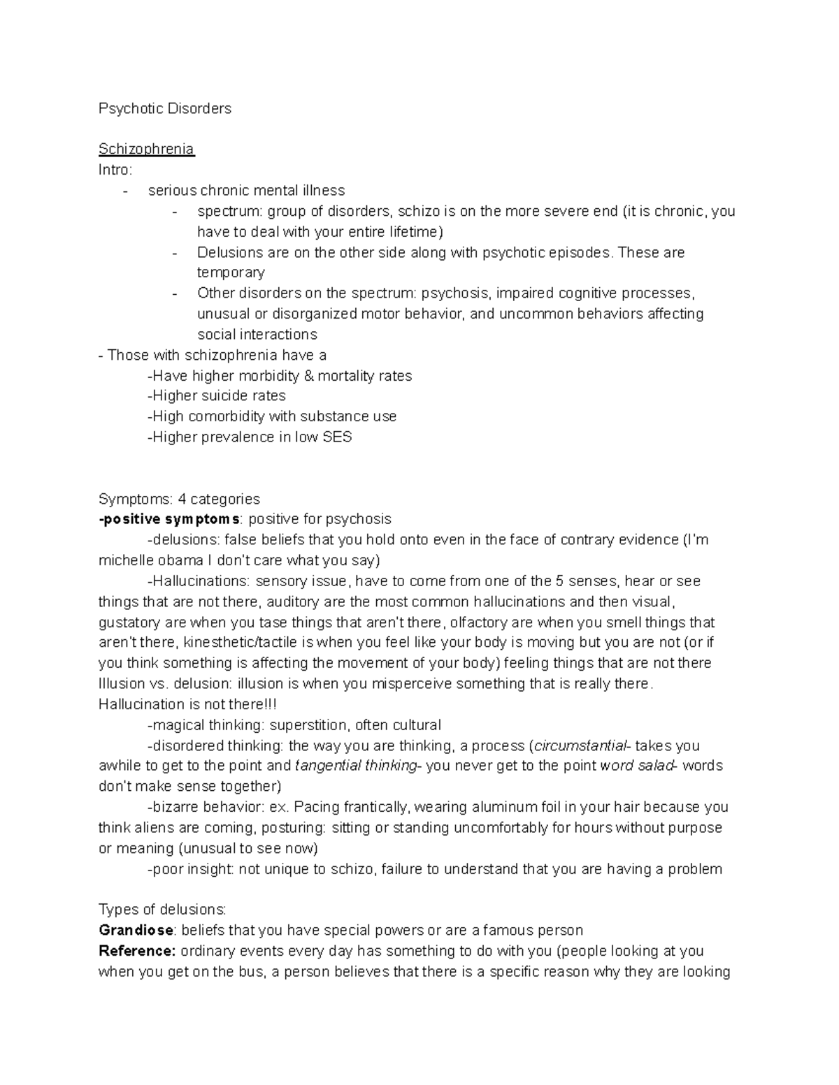 Psychotic Disorders - Psychotic Disorders Schizophrenia Intro ...