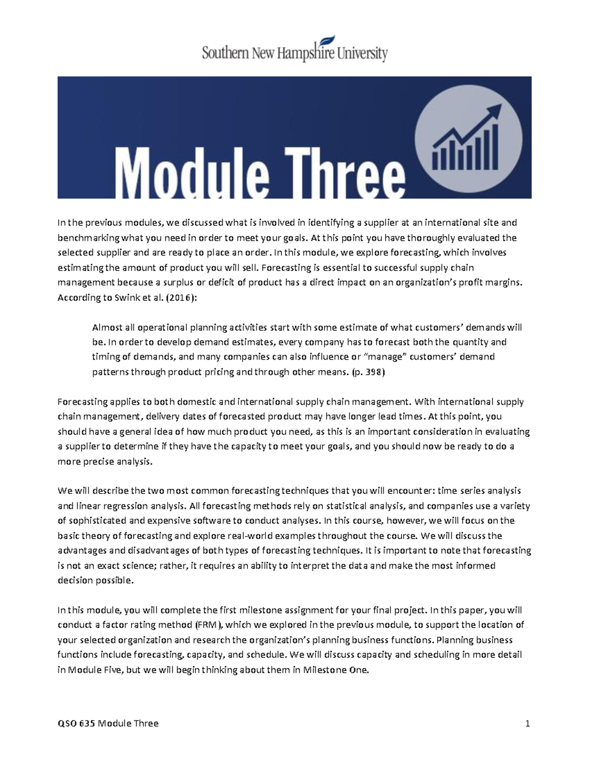 Qso635 M3 Overview Lecture Notes Module 3 In The Previous Modules We Discussed What Is