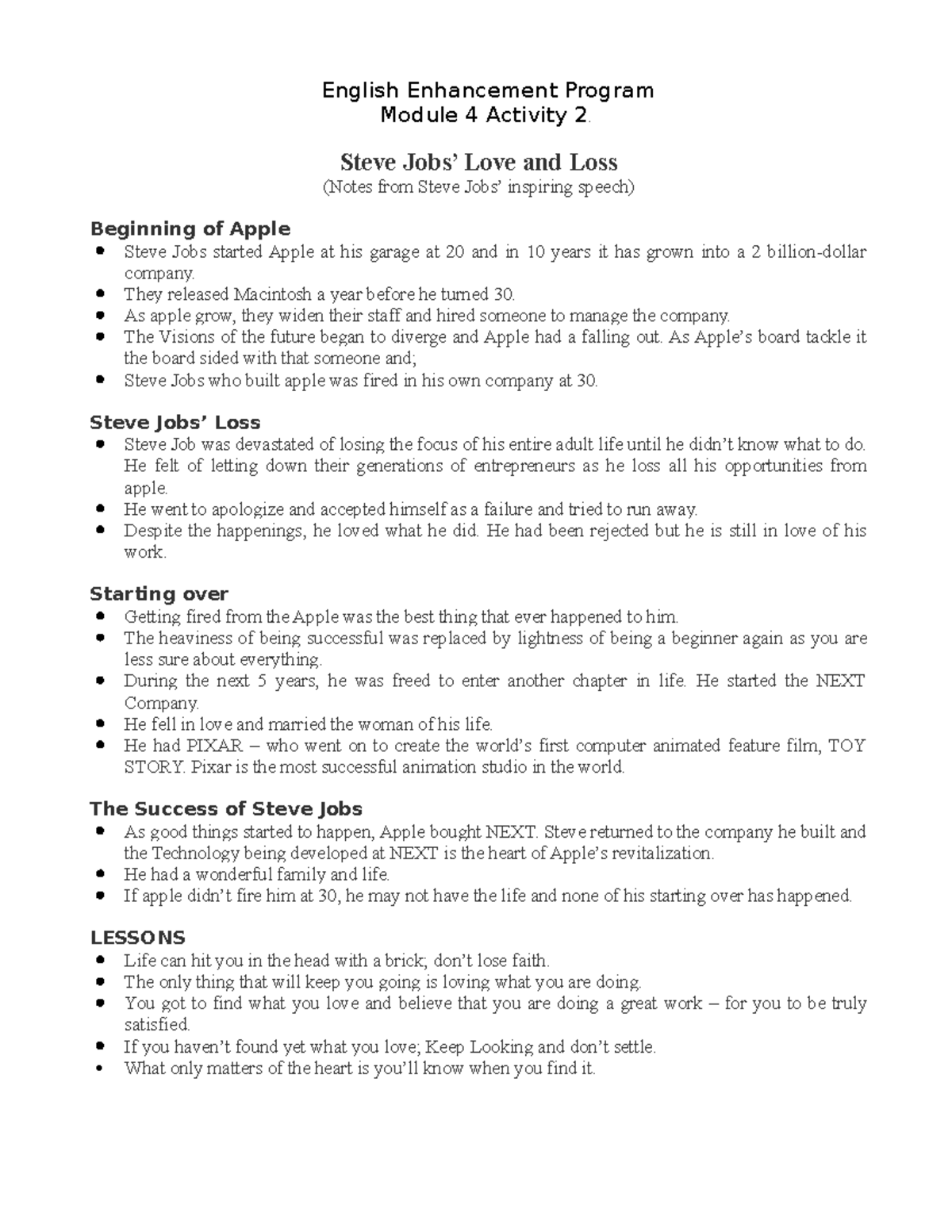 Steve Jobs - EEP - A reflection in English Enhancement Program ...