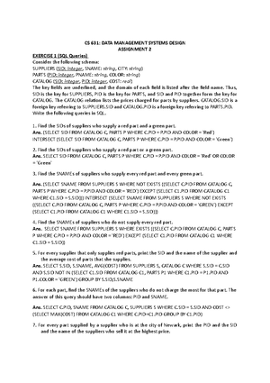 DMSD Assignment 03 - Mapping a database schema into a relational schema, SQL DDL QUERIES and ...