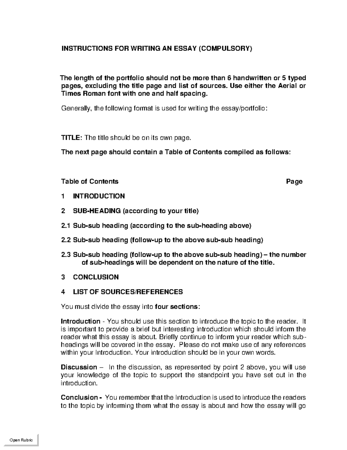 PUB3703 SEM1 Essay 6 Instructions and Essay - INSTRUCTIONS FOR WRITING ...